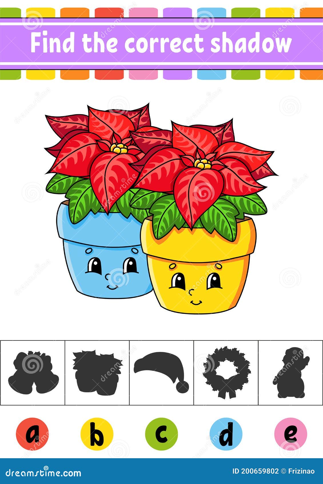 Poinsettia Find The Differences Picture Puzzle And Coloring Page Vector ...