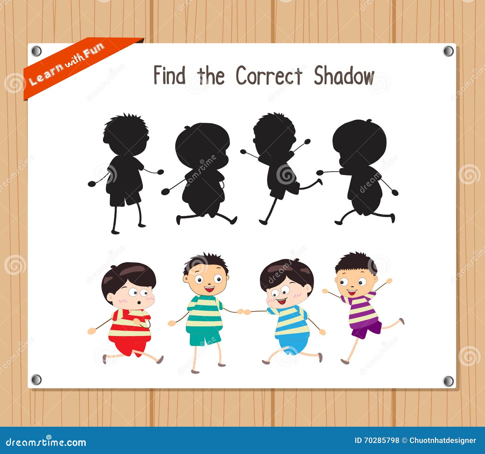 Find the Correct Shadow, Education Game for Children - Kids Funny Stock ...