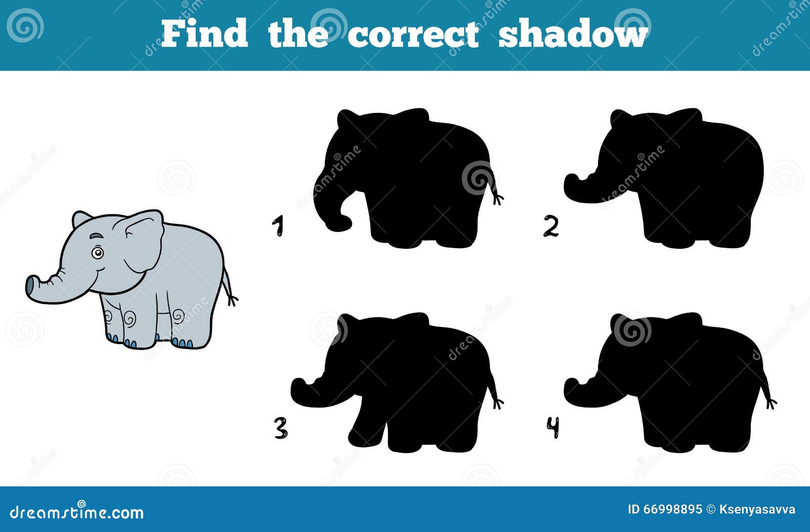 Find the Correct Shadow (elephant) Stock Vector - Illustration of ...