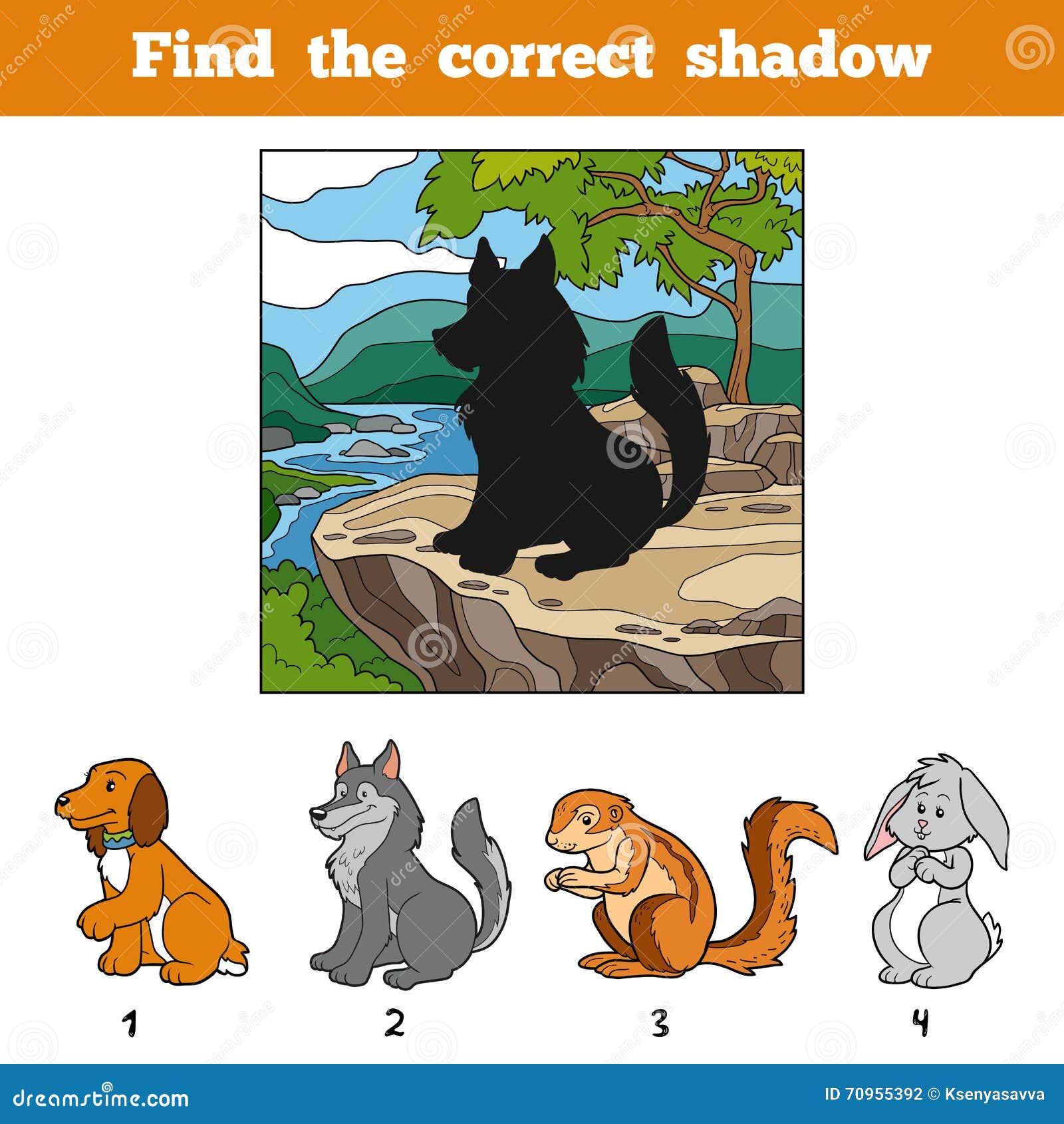Find the Correct Shadow. Find Animal by Shadow Stock Vector ...