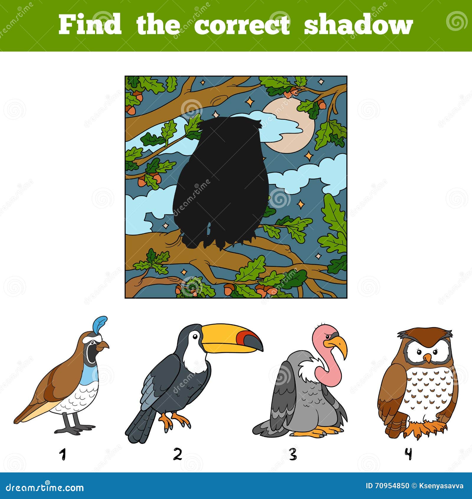 Find the Correct Shadow. Find Bird by Shadow Stock Vector ...