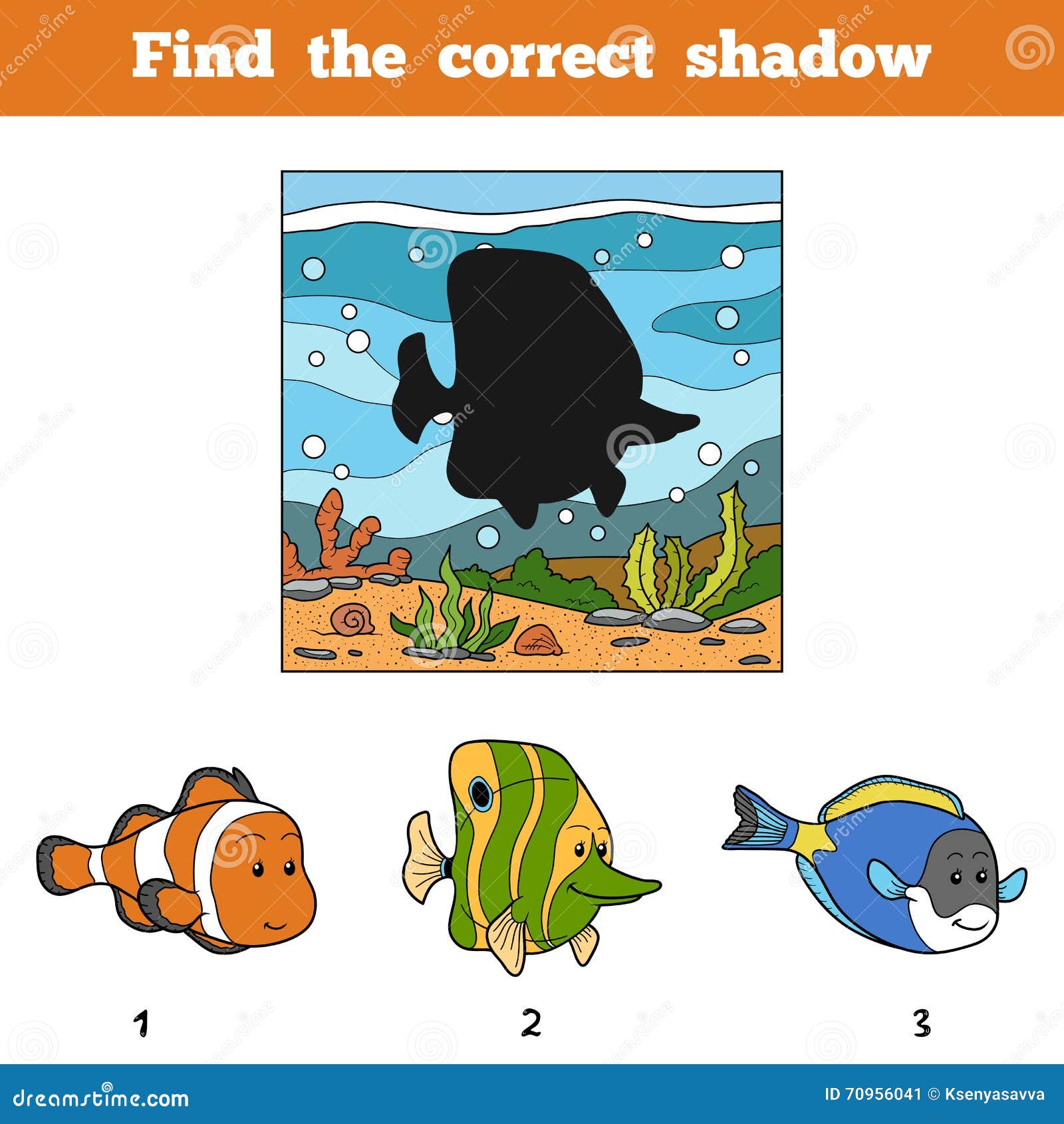 Find the Correct Shadow. Find Fish by Shadow Stock Vector ...