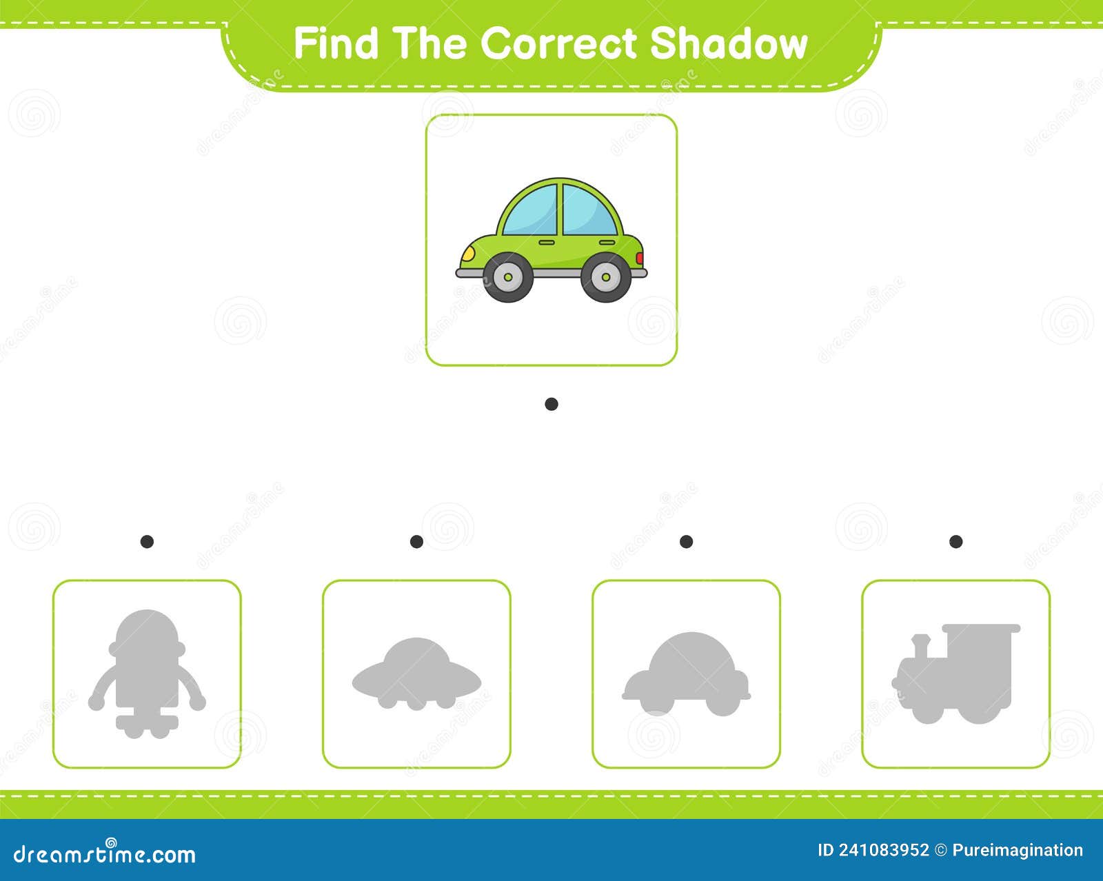 Find the Correct Shadow. Find and Match the Correct Shadow of Car Stock ...