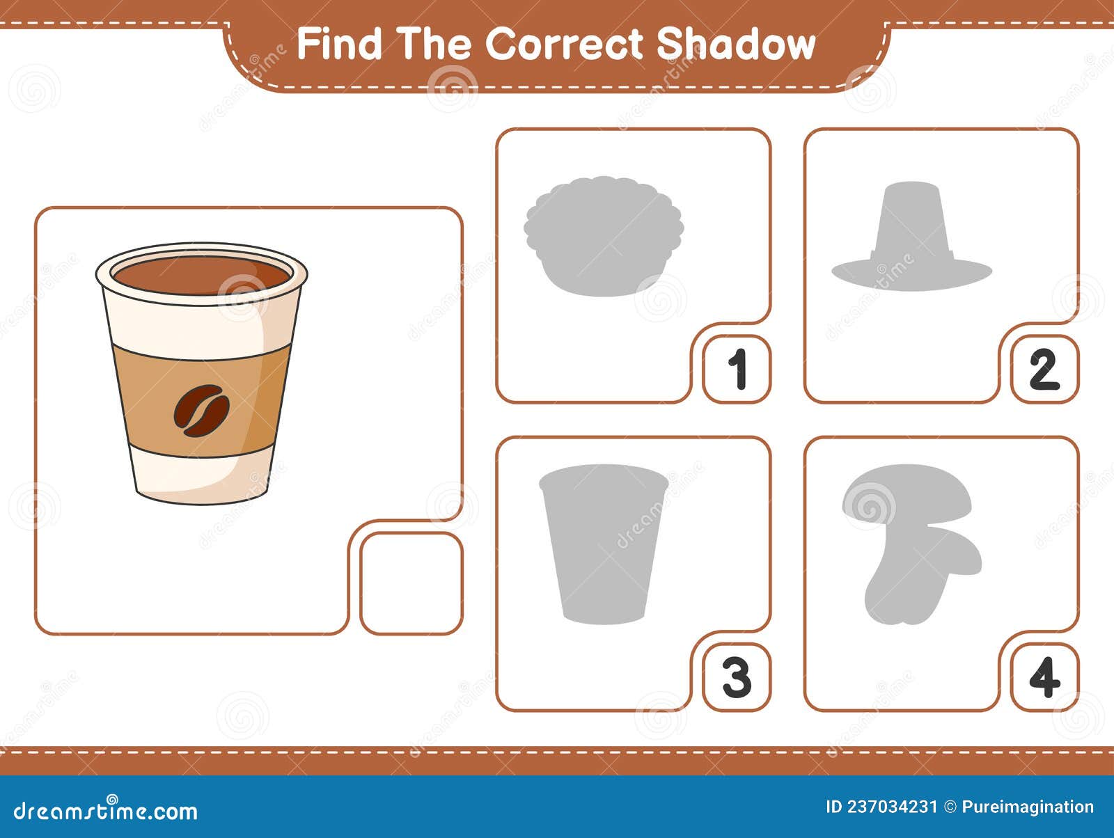 Find the Correct Shadow. Find and Match the Correct Shadow of Coffee ...