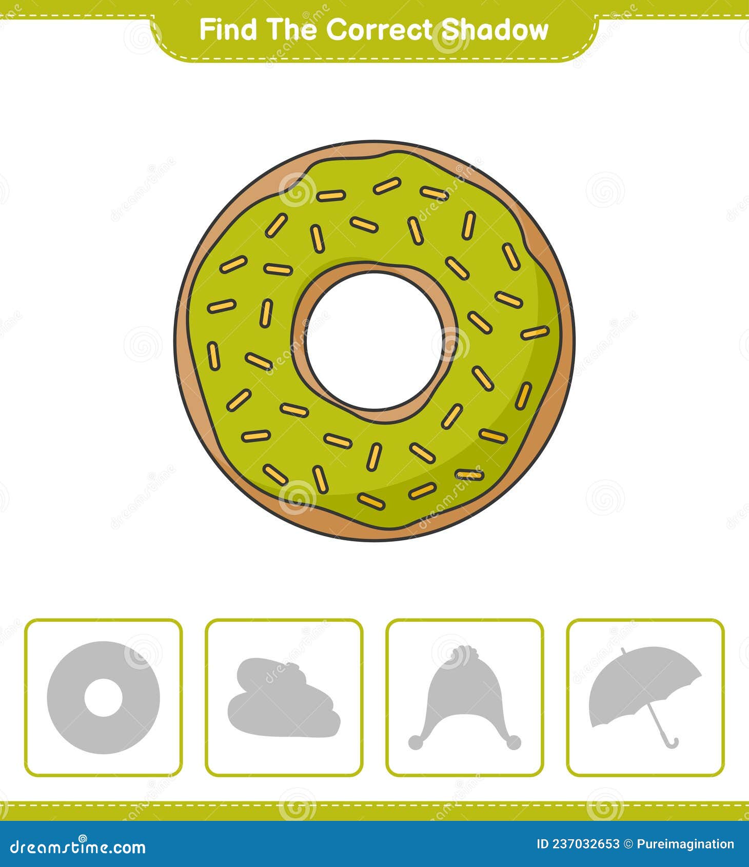 Find the Correct Shadow. Find and Match the Correct Shadow of Donut ...
