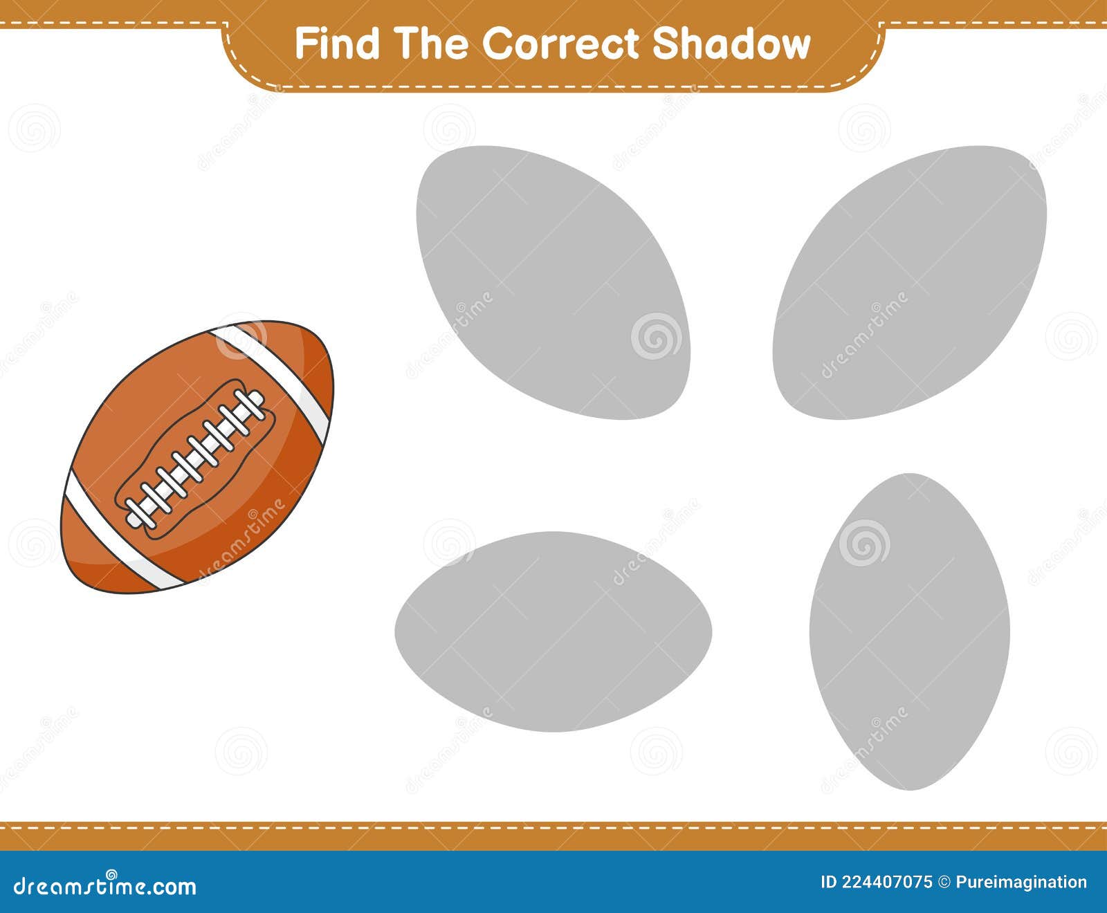 Find the Correct Shadow. Find and Match the Correct Shadow of Rugby ...