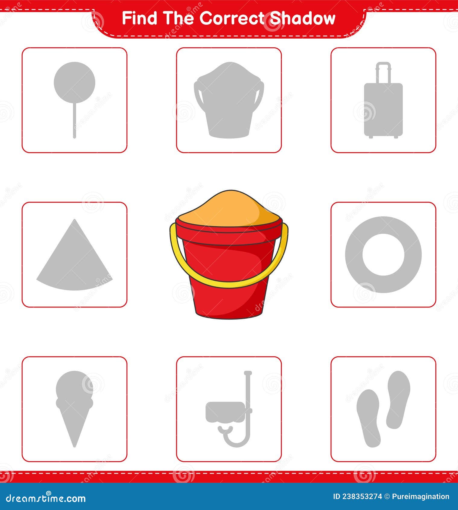 Find the Correct Shadow. Find and Match the Correct Shadow of Sand ...