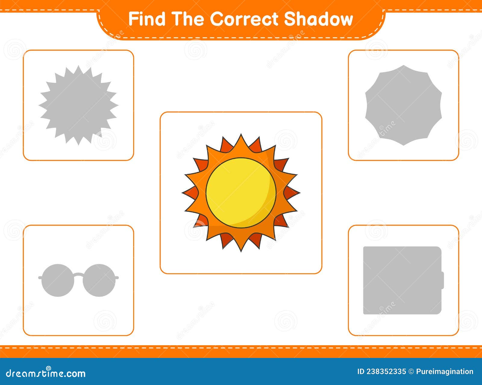 Find the Correct Shadow. Find and Match the Correct Shadow of Sun Stock ...
