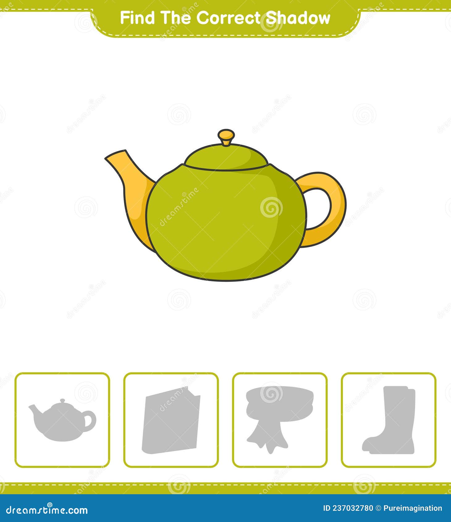 Find the Correct Shadow. Find and Match the Correct Shadow of Teapot ...