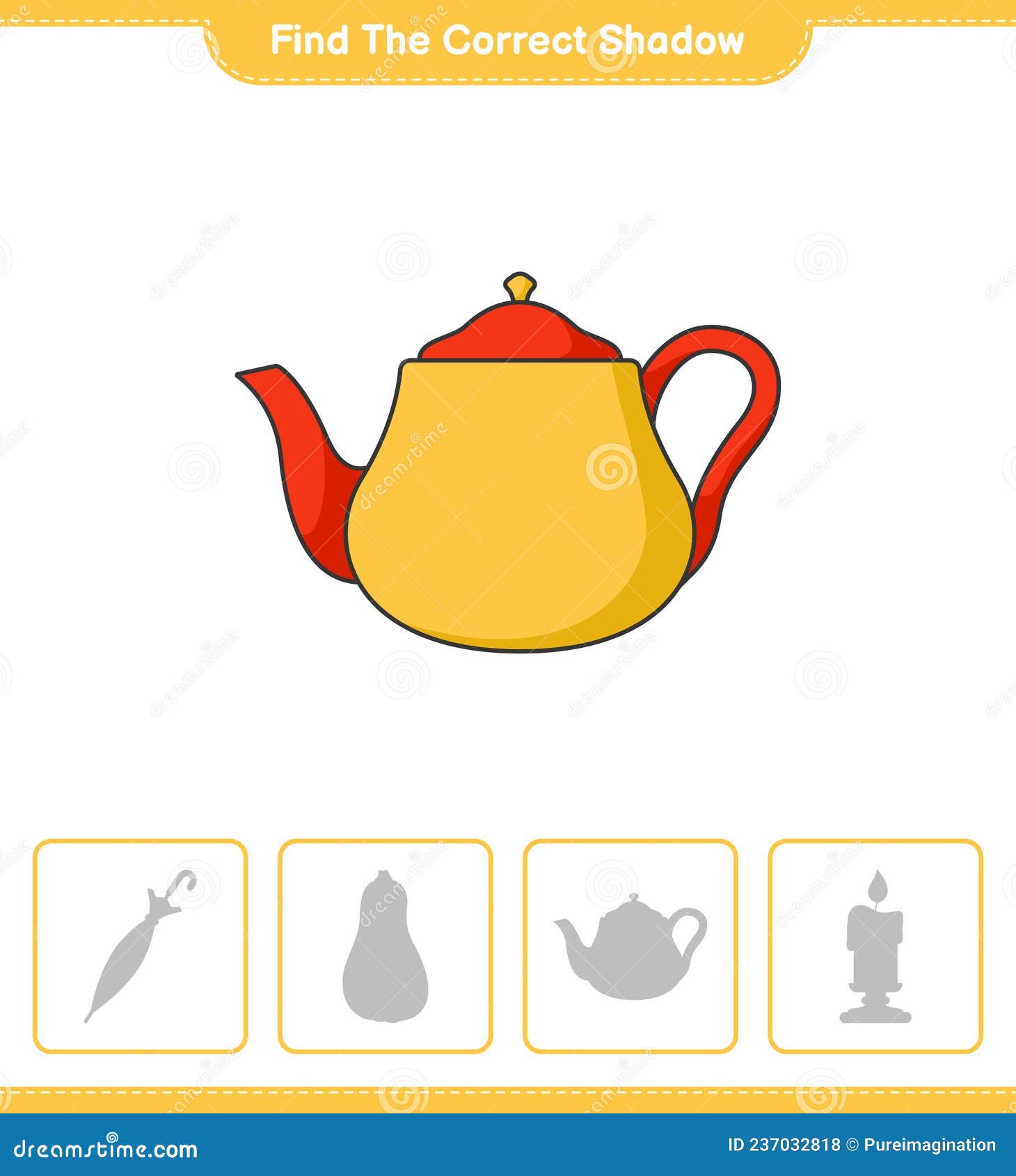 Find the Correct Shadow. Find and Match the Correct Shadow of Teapot ...