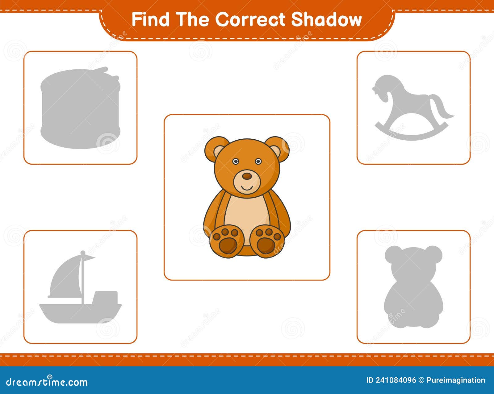 Find the Correct Shadow. Find and Match the Correct Shadow of Teddy ...