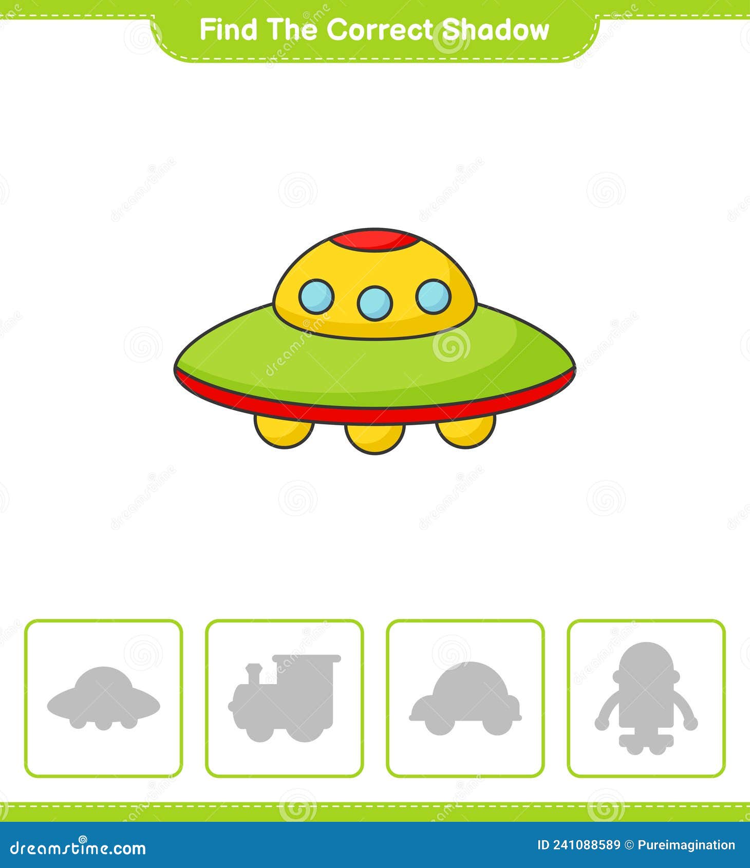 Find the Correct Shadow. Find and Match the Correct Shadow of Ufo Stock ...