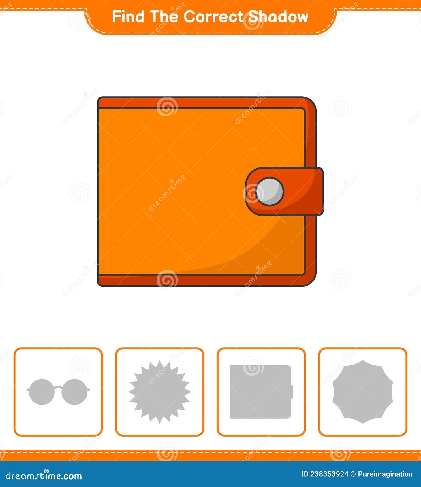 Find the Correct Shadow. Find and Match the Correct Shadow of Wallet ...