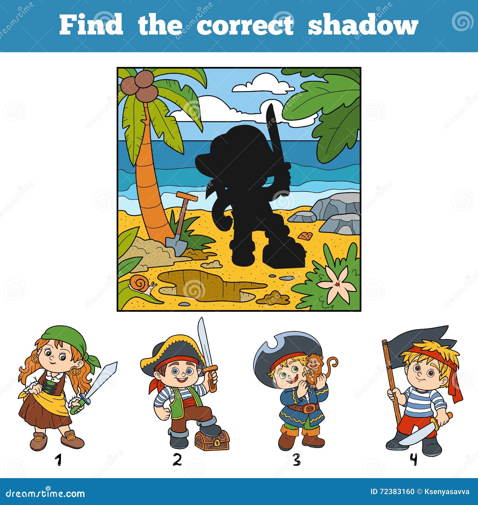 Find the Correct Shadow. Find Pirate by Shadow Stock Vector ...