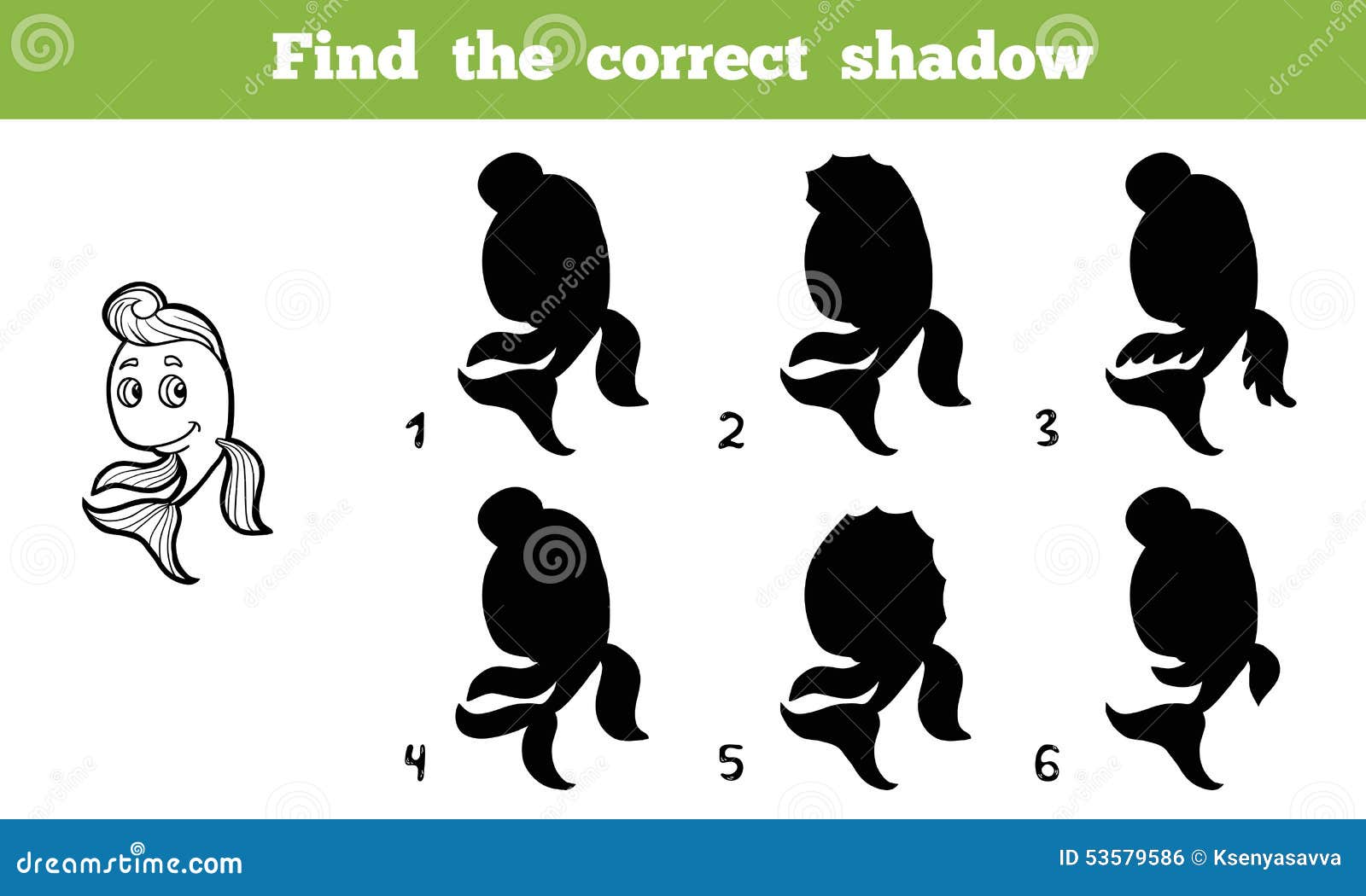 Find the Correct Shadow (fish) Stock Vector - Illustration of book ...