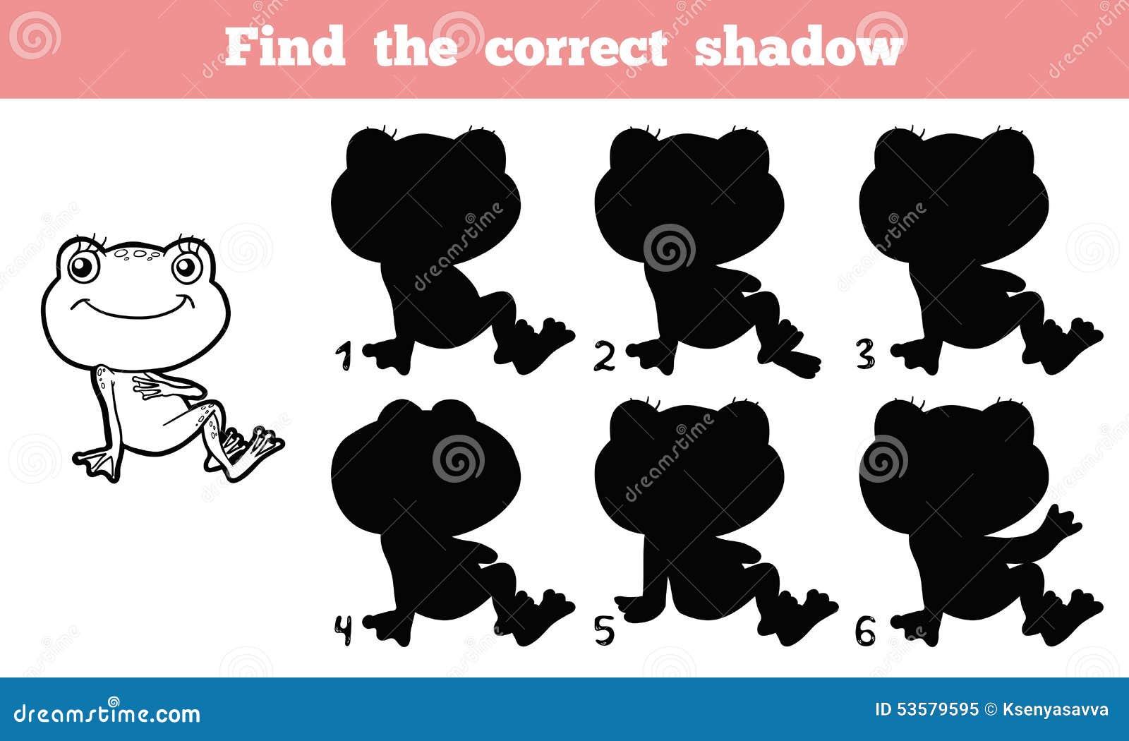 Find the Correct Shadow (frog) Stock Vector - Illustration of ...