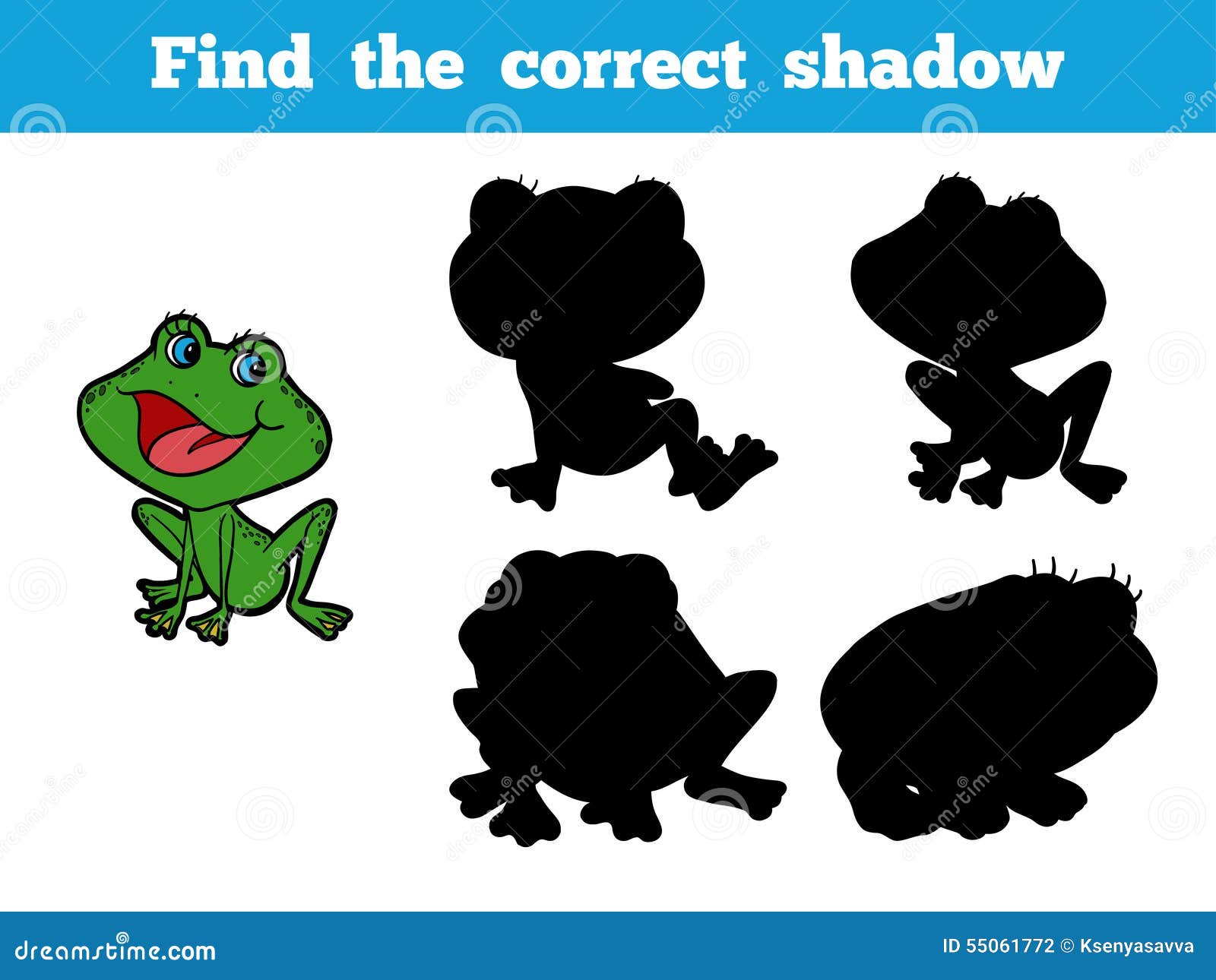 Find the Correct Shadow (frog) Stock Vector - Illustration of drawing ...
