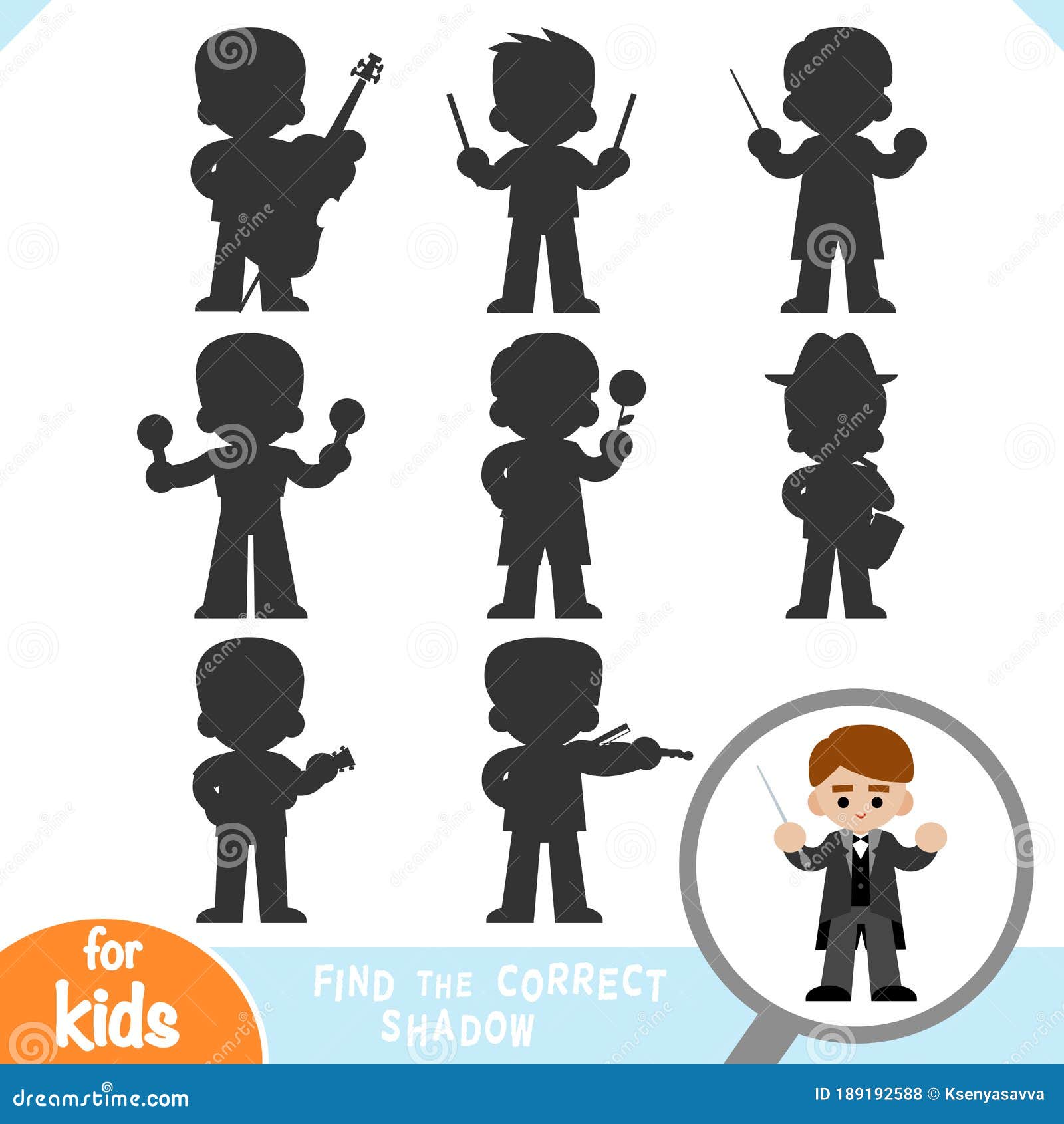 Find the Correct Shadow, Game for Children, the Conductor of Orchestra ...
