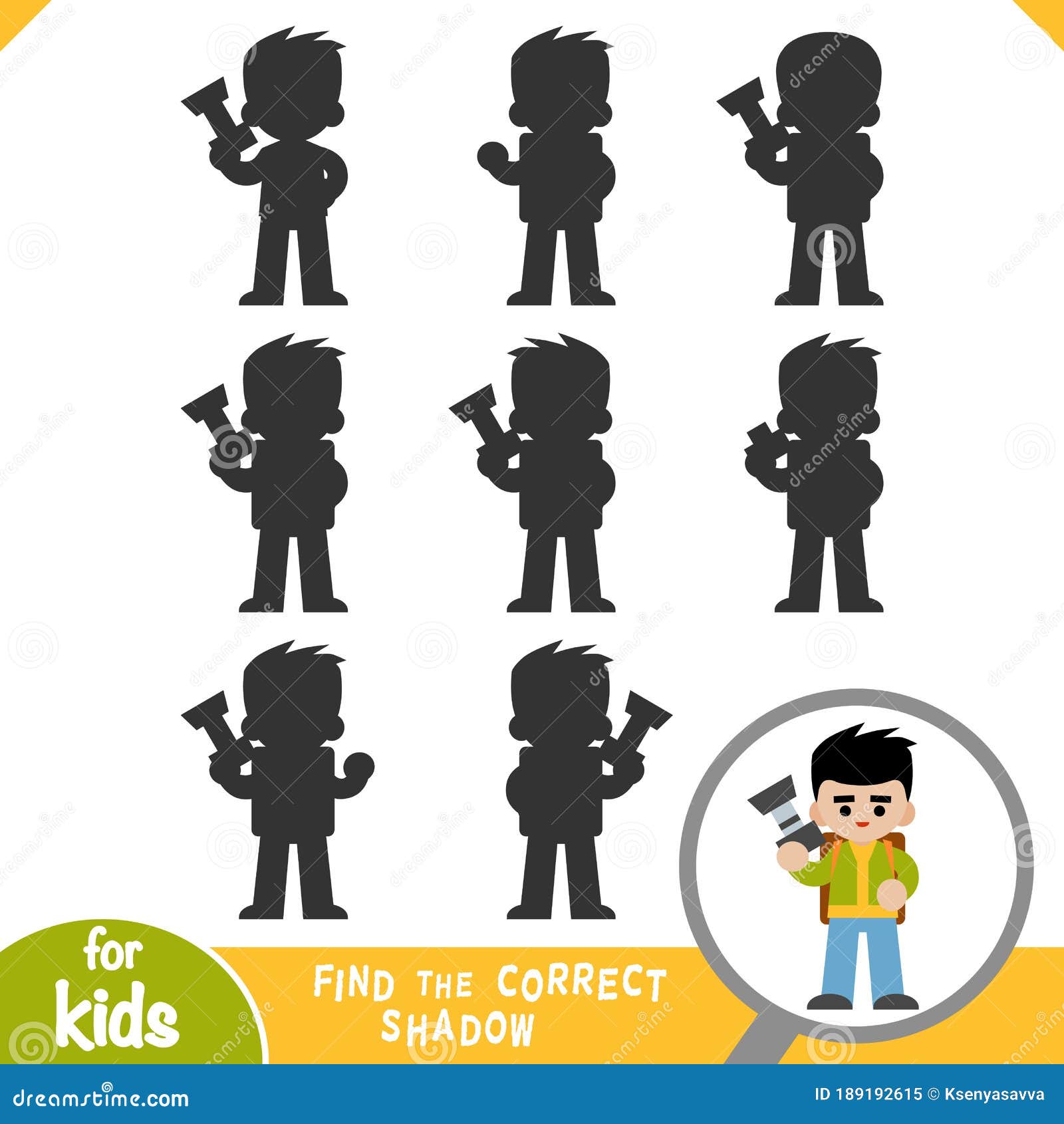 Find the Correct Shadow, Game for Children, Photographer with a Camera ...
