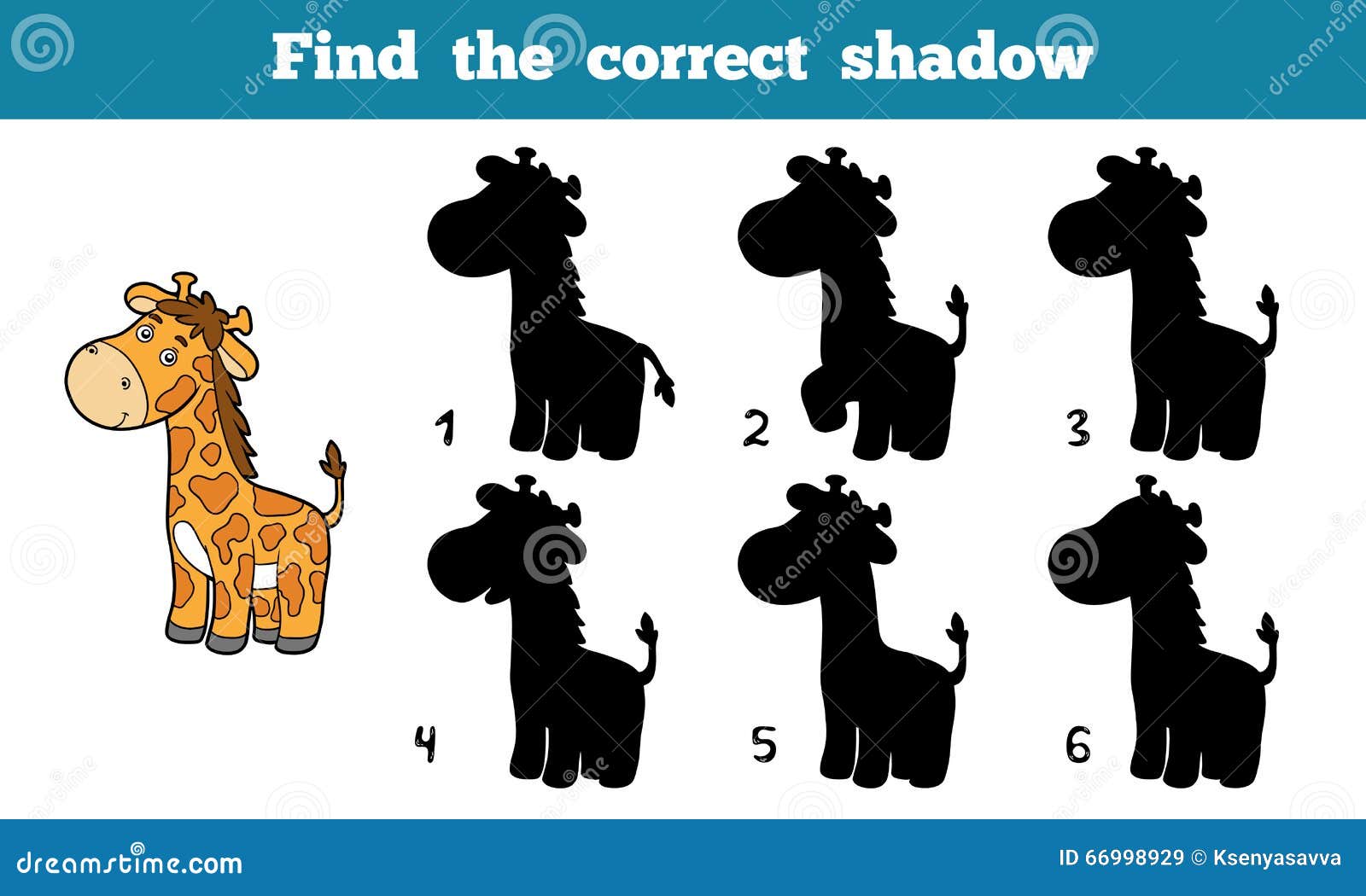 Find the Correct Shadow (giraffe) Stock Vector - Illustration of ...