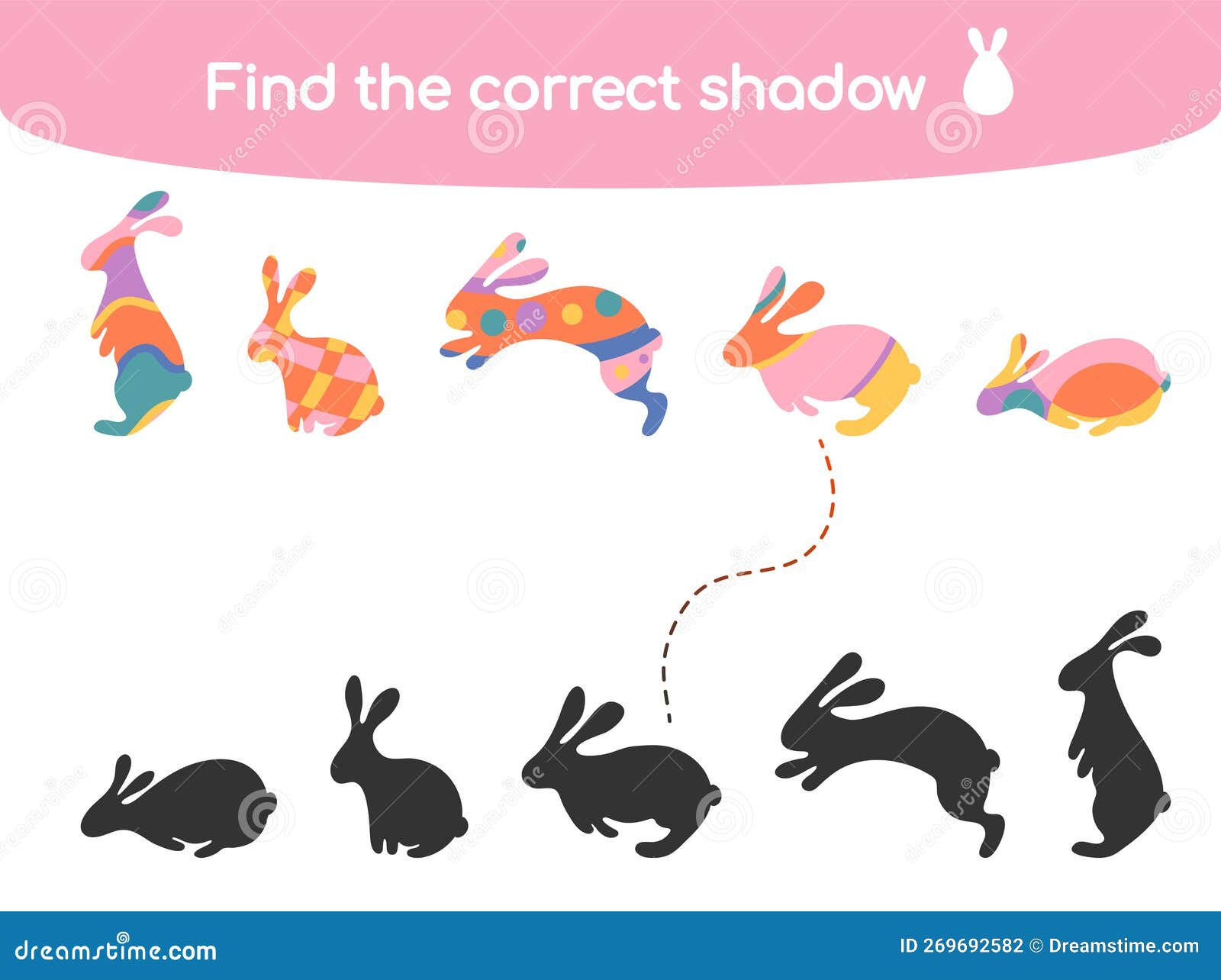 Find the Correct Shadow Kids Game Vector Illustration Stock Vector ...
