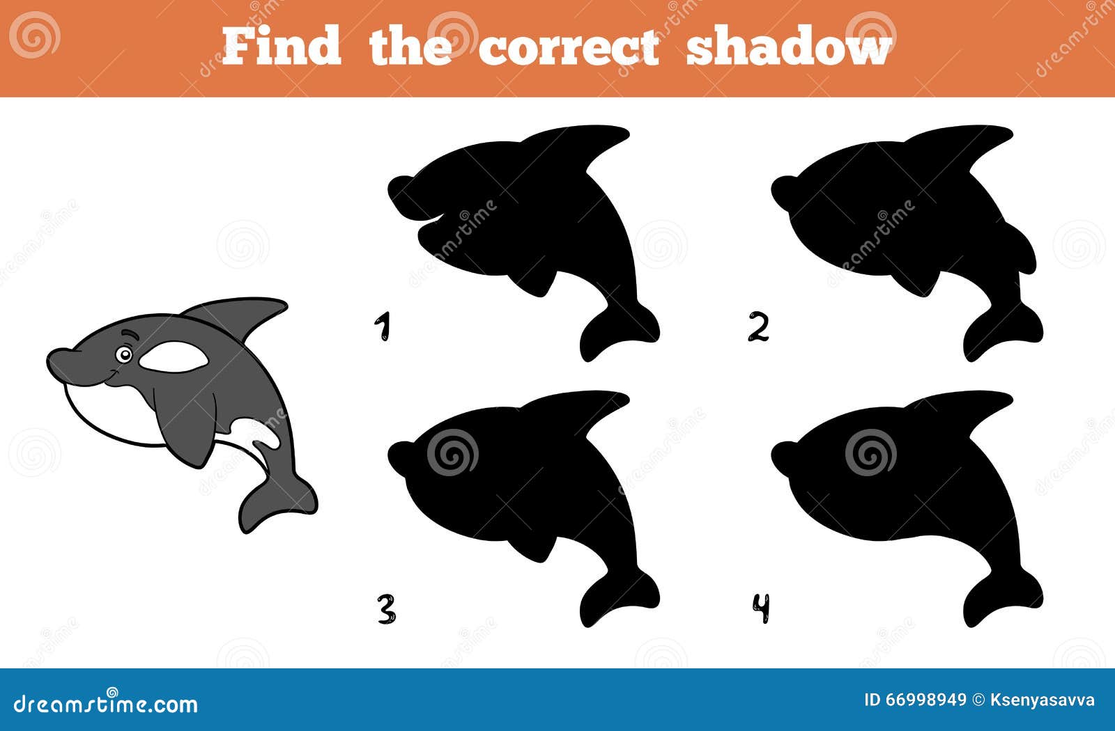 Find the Correct Shadow (killer Whale) Stock Vector - Illustration of ...