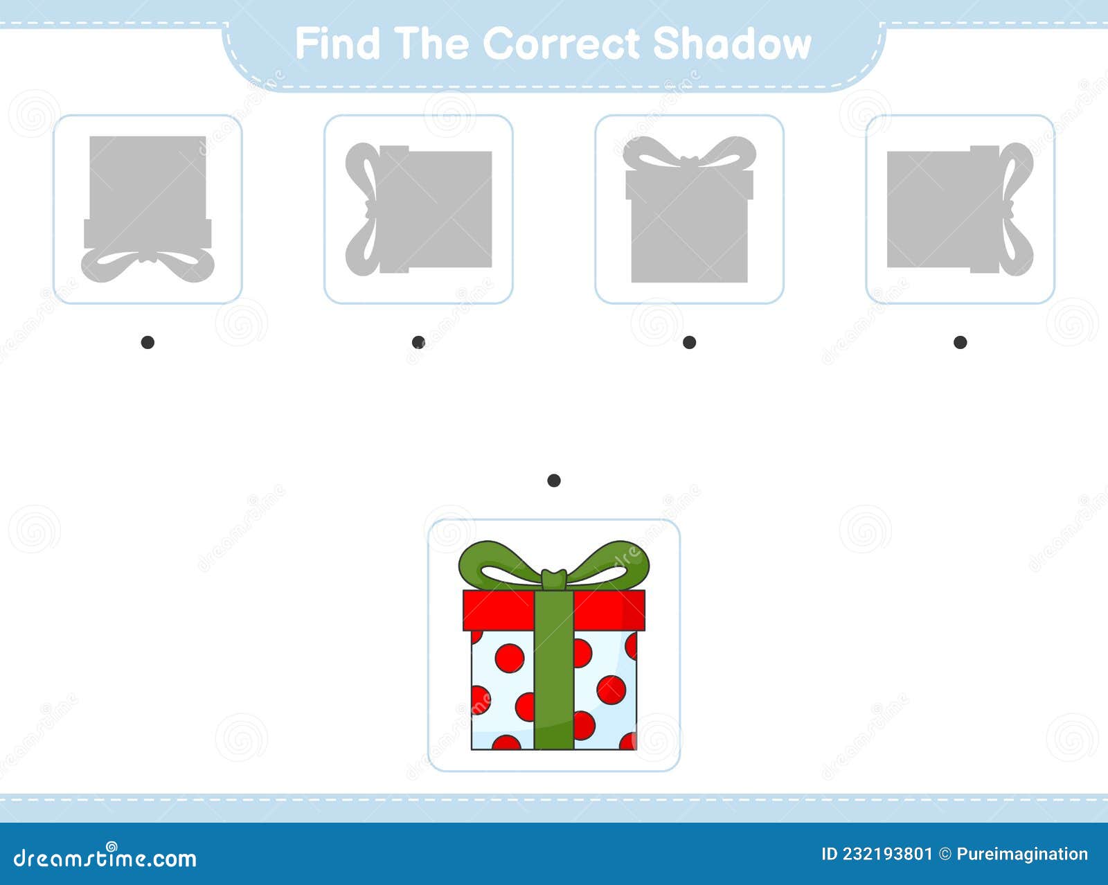 Find the Correct Shadow. Find and Match the Correct Shadow of Box Gift ...