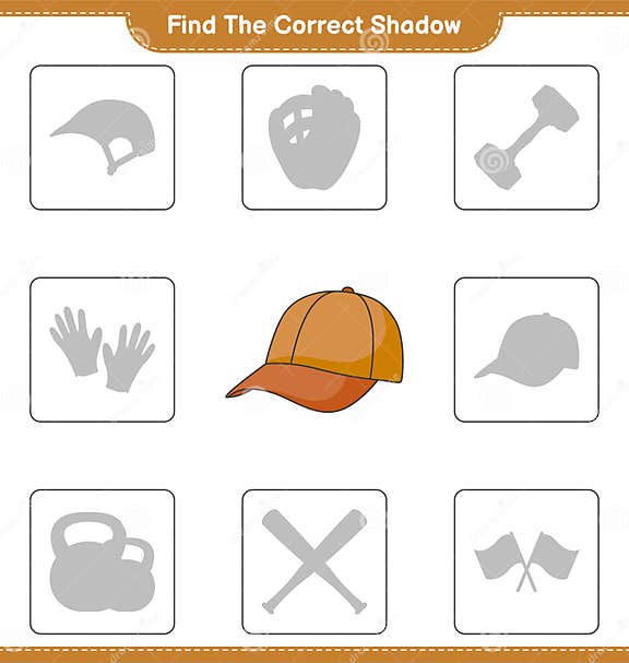 Find the Correct Shadow. Find and Match the Correct Shadow of Cap Hat ...