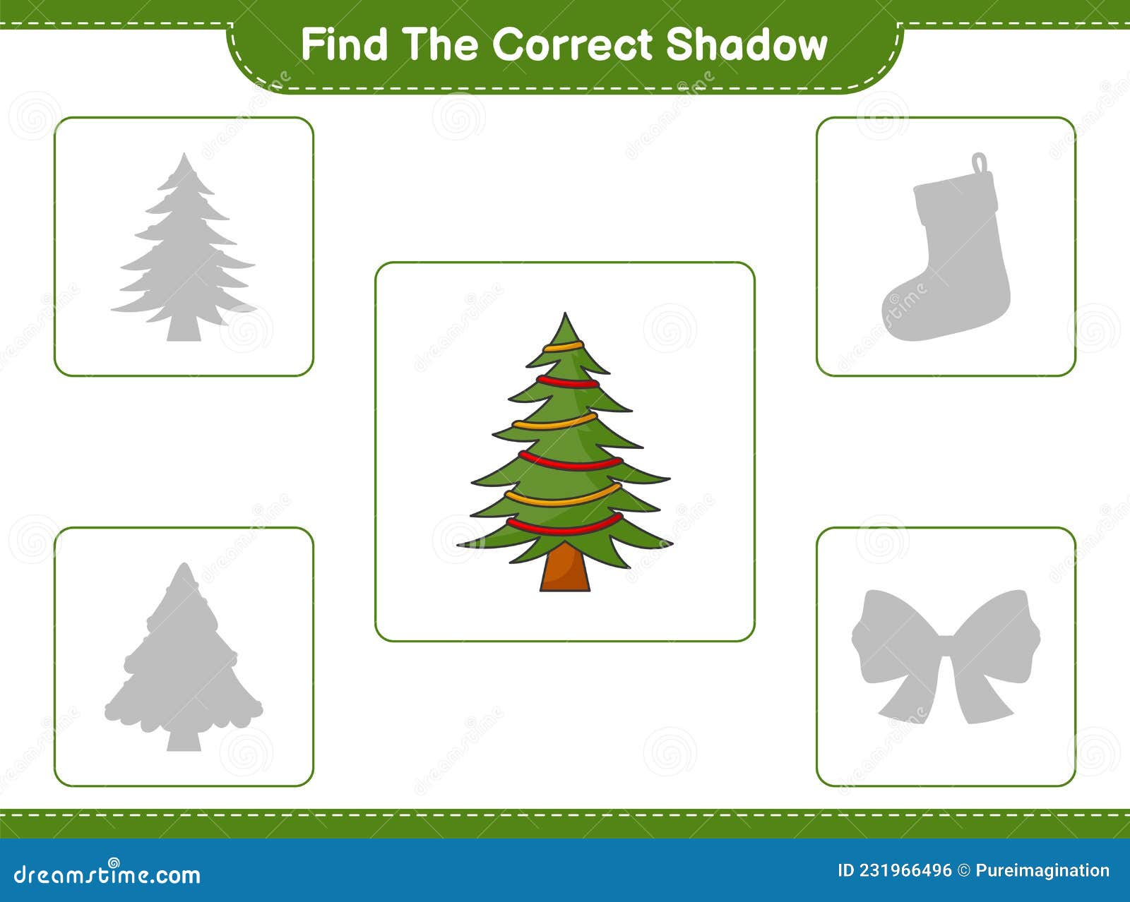 Find the Correct Shadow. Find and Match the Correct Shadow of Christmas ...
