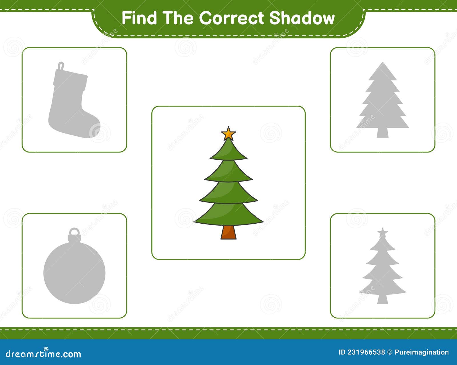 Find the Correct Shadow. Find and Match the Correct Shadow of Christmas ...