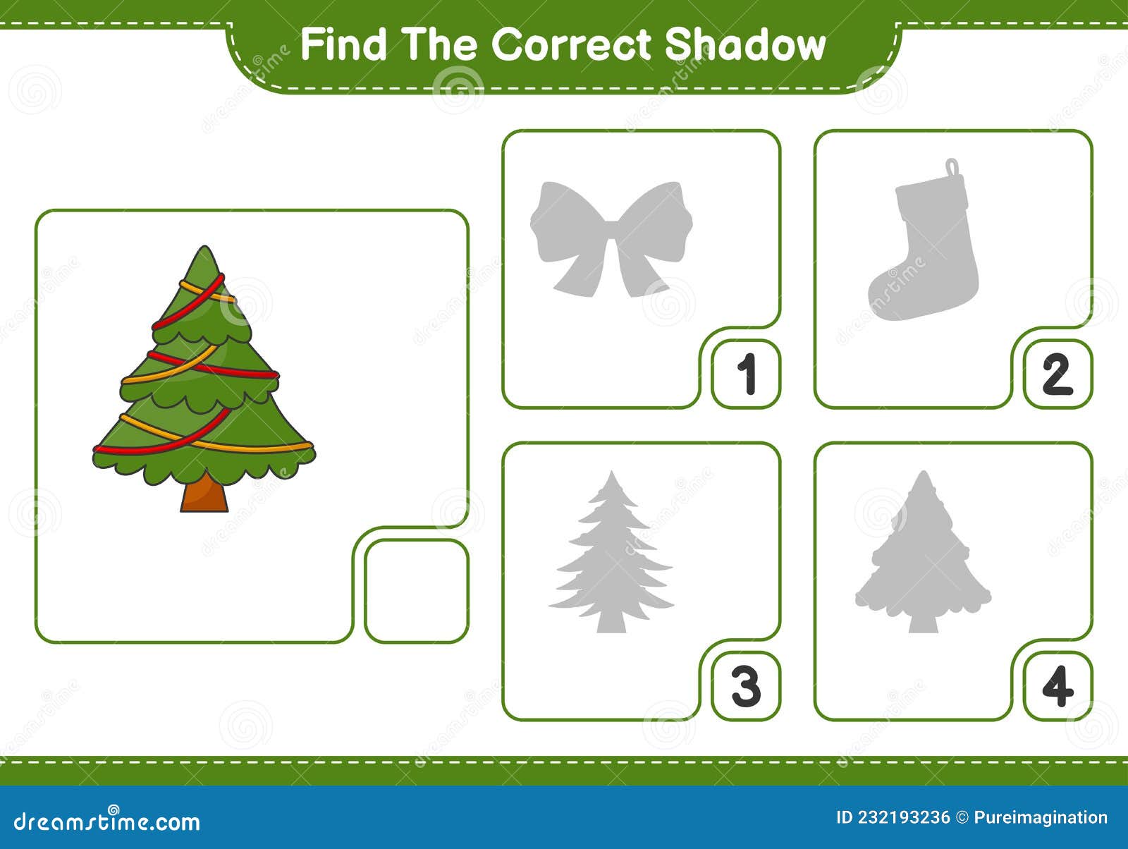 Find the Correct Shadow. Find and Match the Correct Shadow of Christmas ...