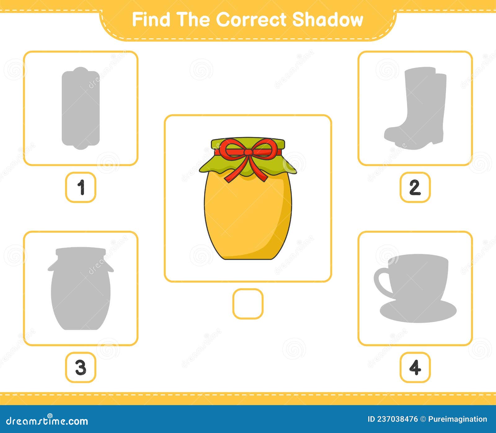 Find the Correct Shadow. Find and Match the Correct Shadow of Jam Stock ...