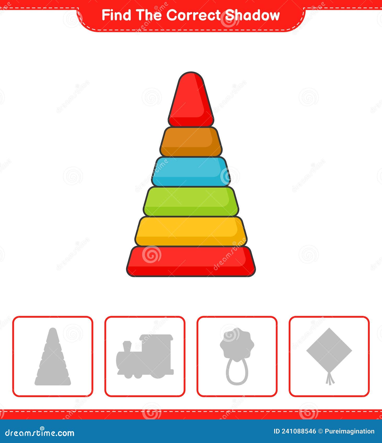 Find the Correct Shadow. Find and Match the Correct Shadow of Pyramid ...