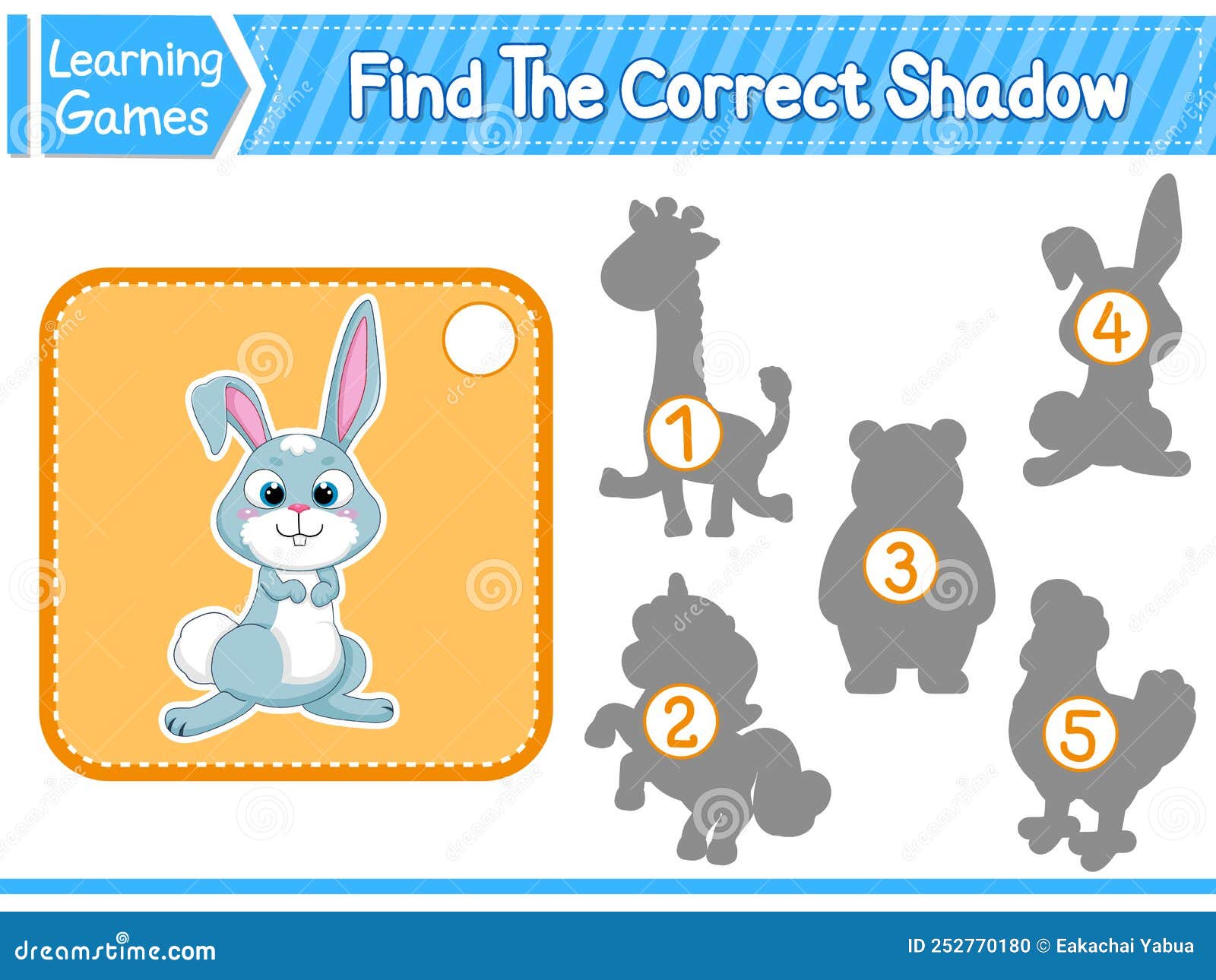 Find the Correct Shadow Find and Match the Correct Shadow of Rabbit ...