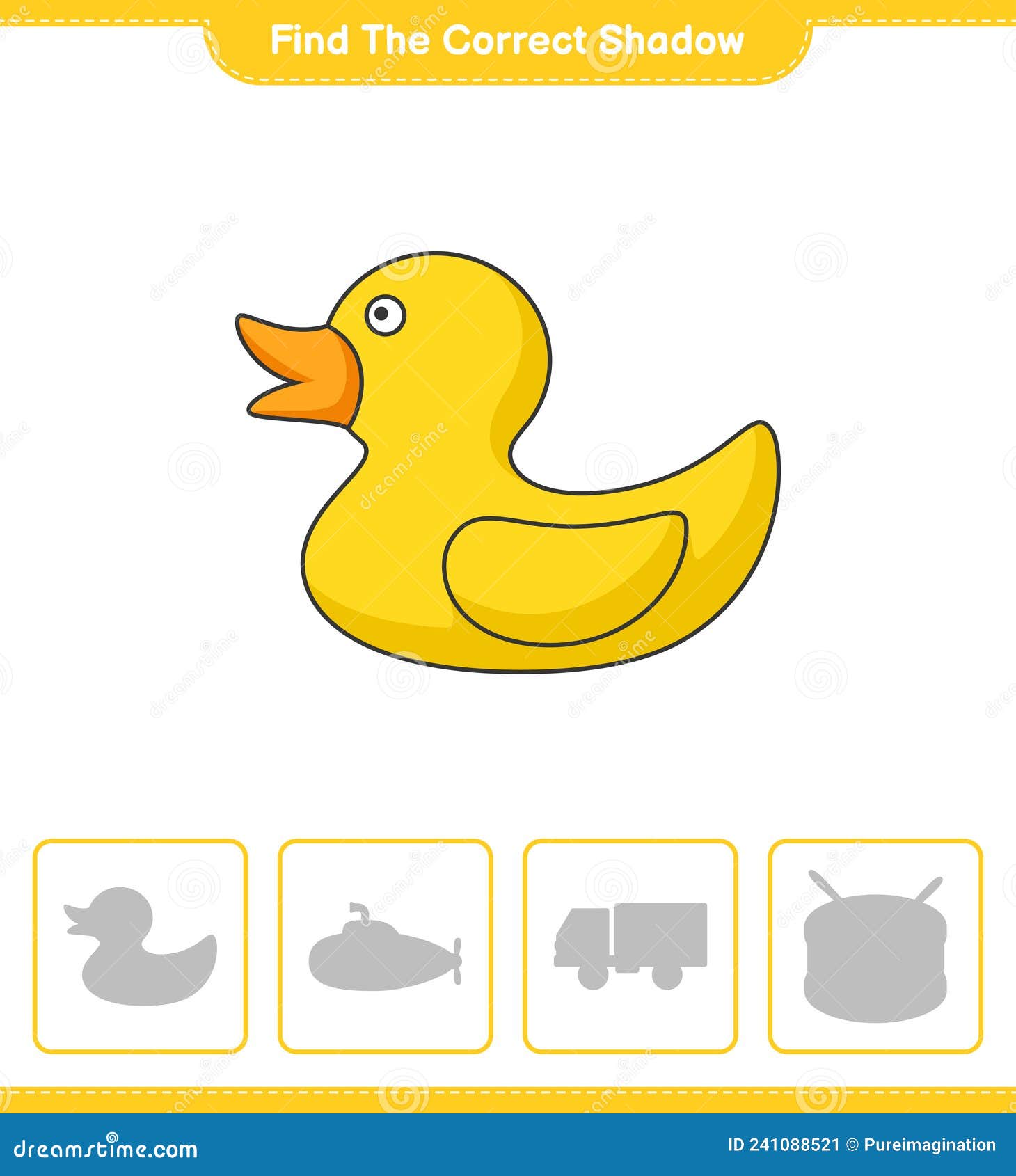 Find the Correct Shadow. Find and Match the Correct Shadow of Rubber ...