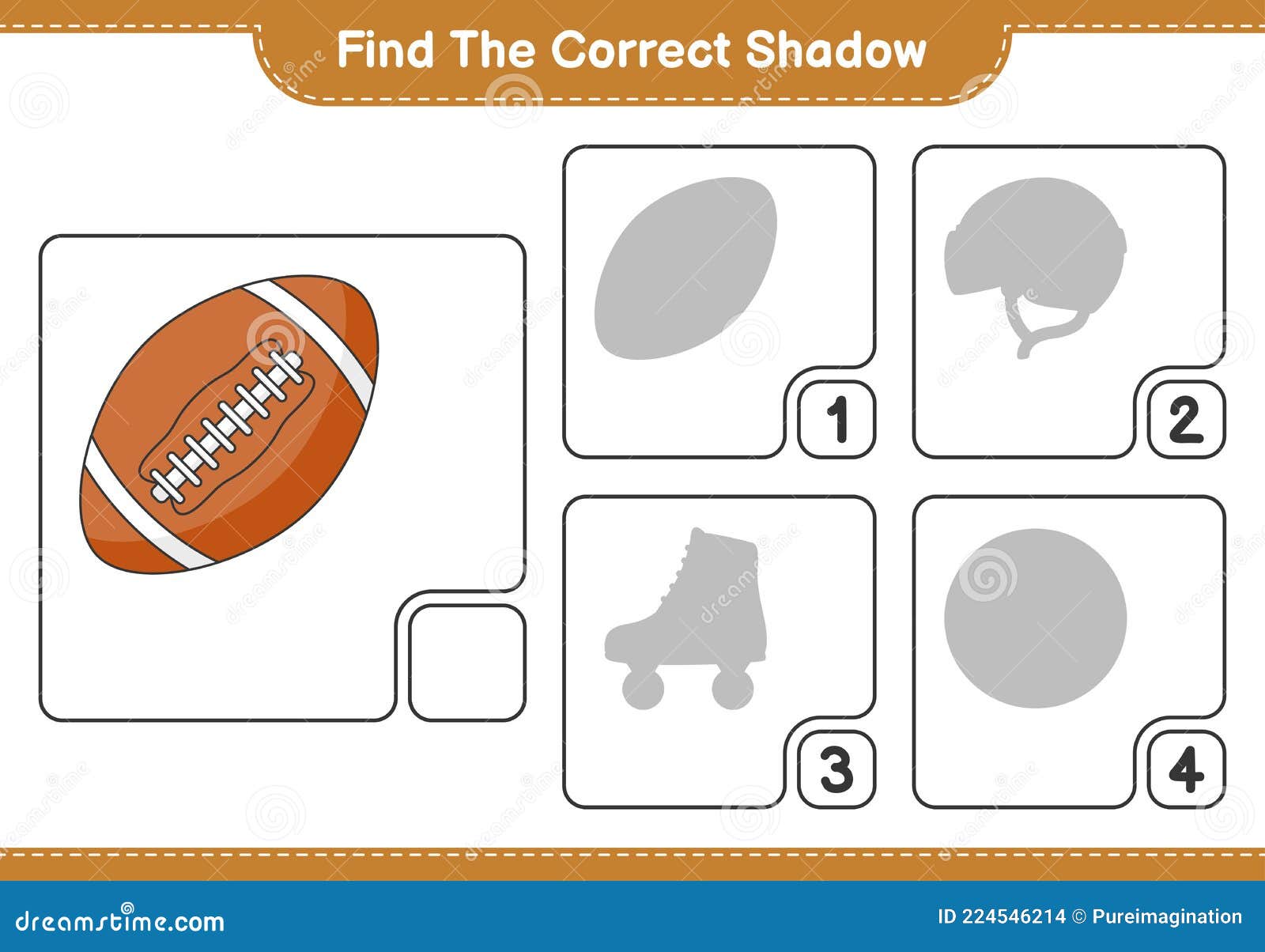 Find the Correct Shadow. Find and Match the Correct Shadow of Rugby ...