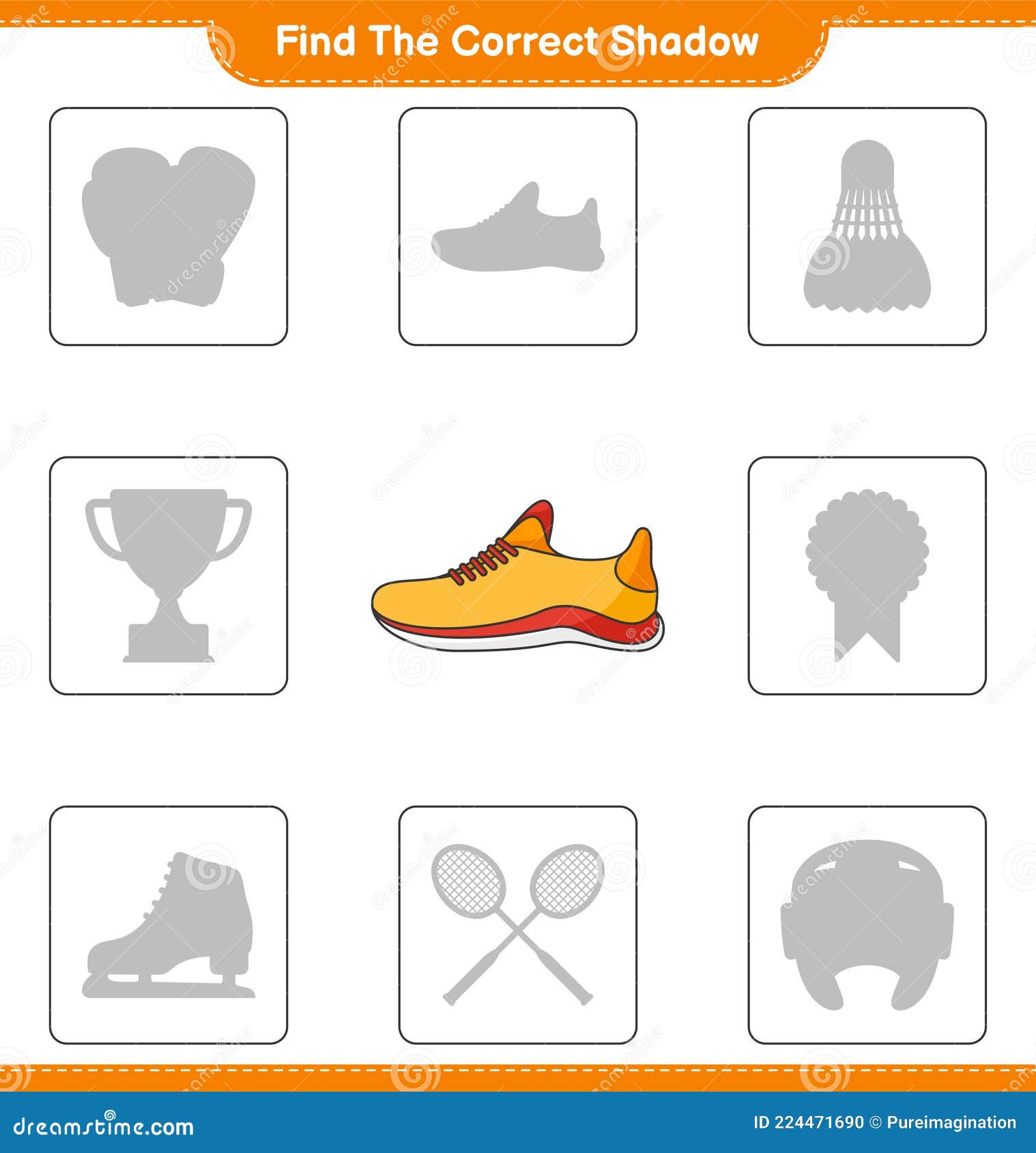 Find the Correct Shadow. Find and Match the Correct Shadow of Running ...