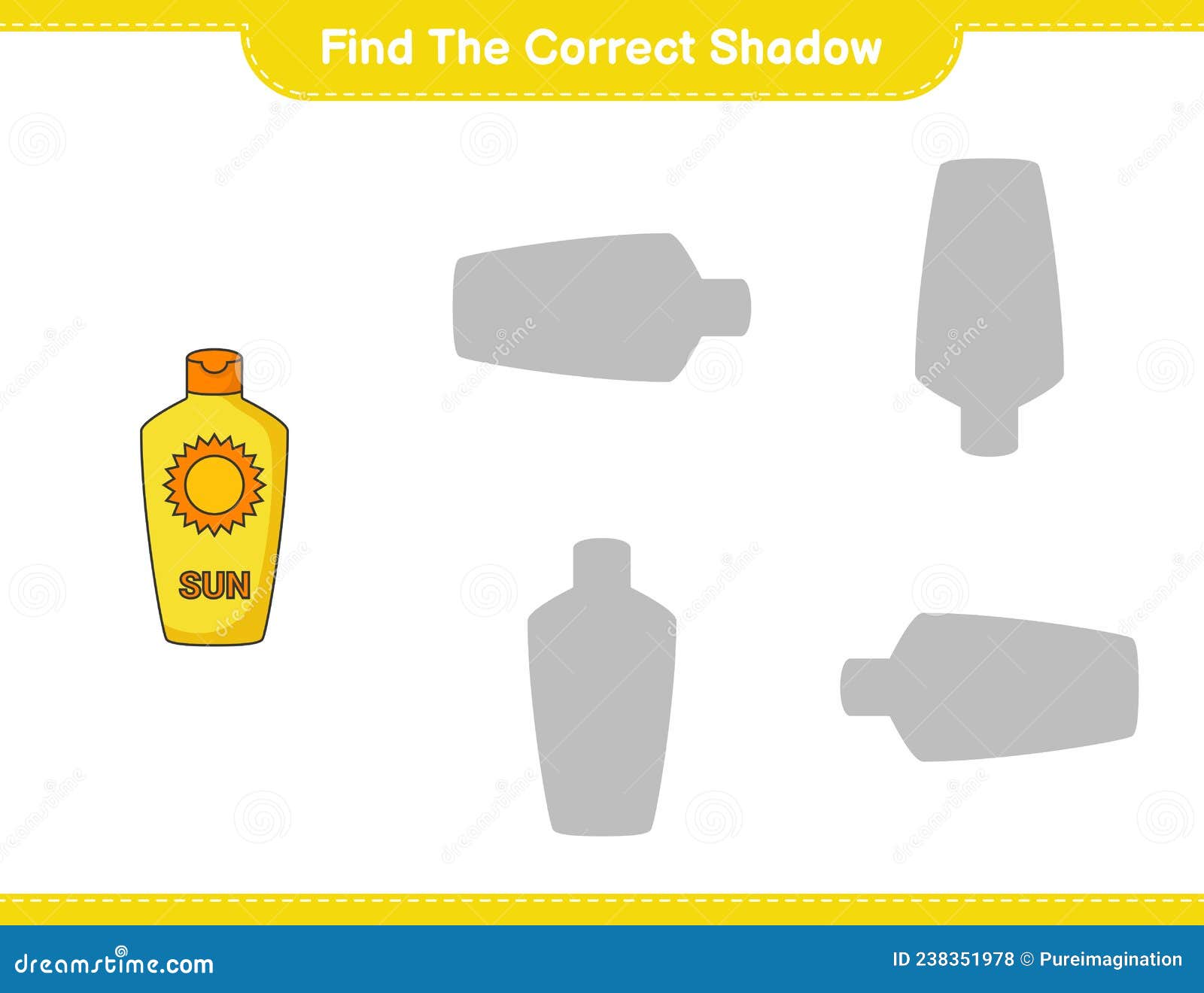 Find the Correct Shadow. Find and Match the Correct Shadow of Sunscreen ...