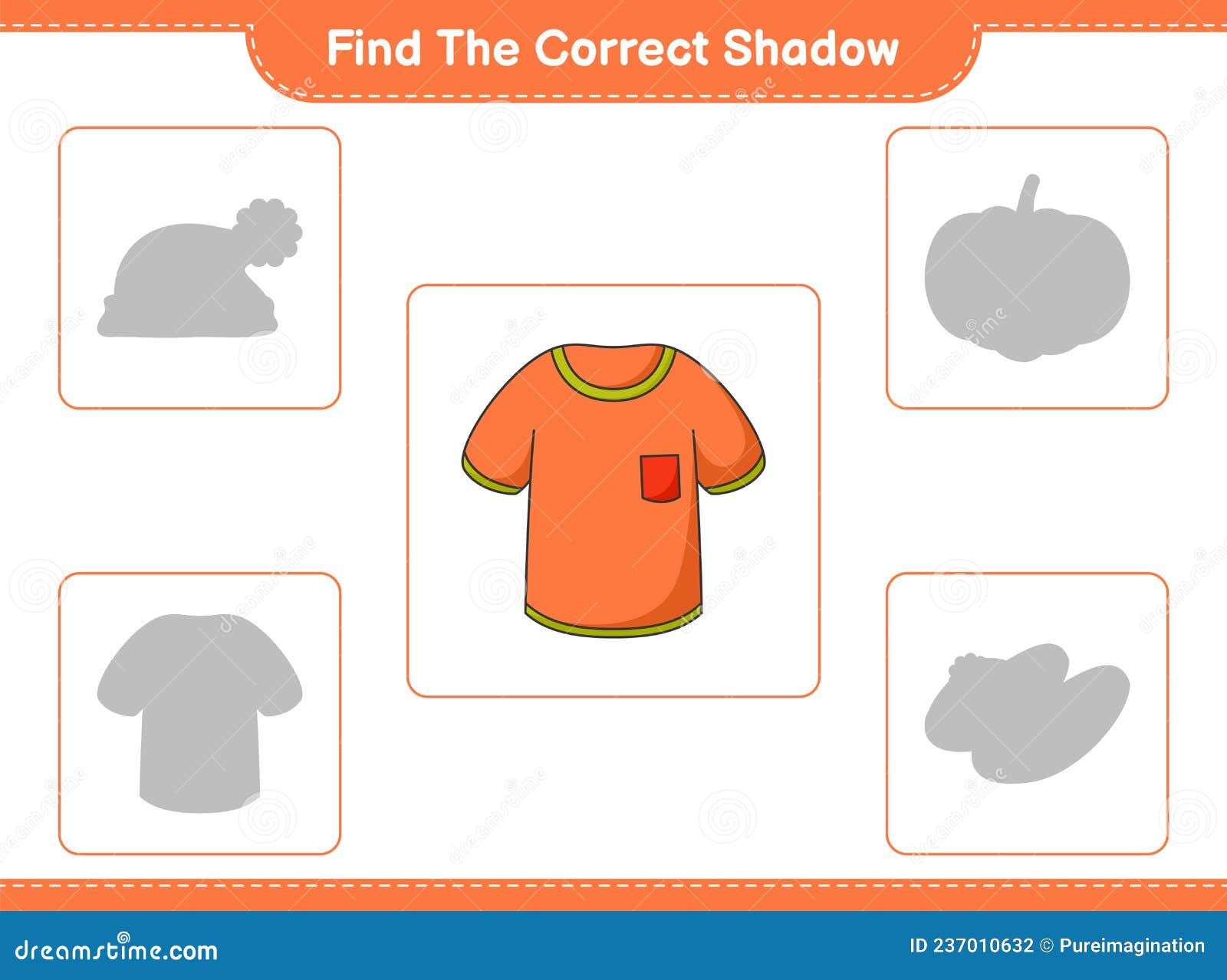 Find the Correct Shadow. Find and Match the Correct Shadow of T-shirt ...