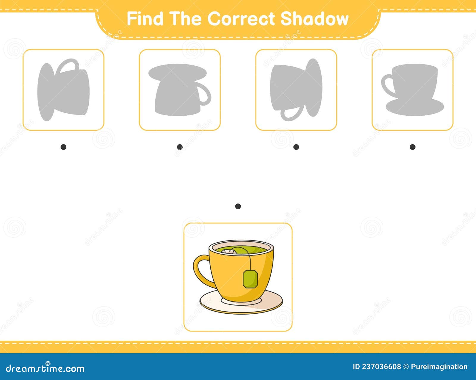 Find the Correct Shadow. Find and Match the Correct Shadow of Tea Cup ...