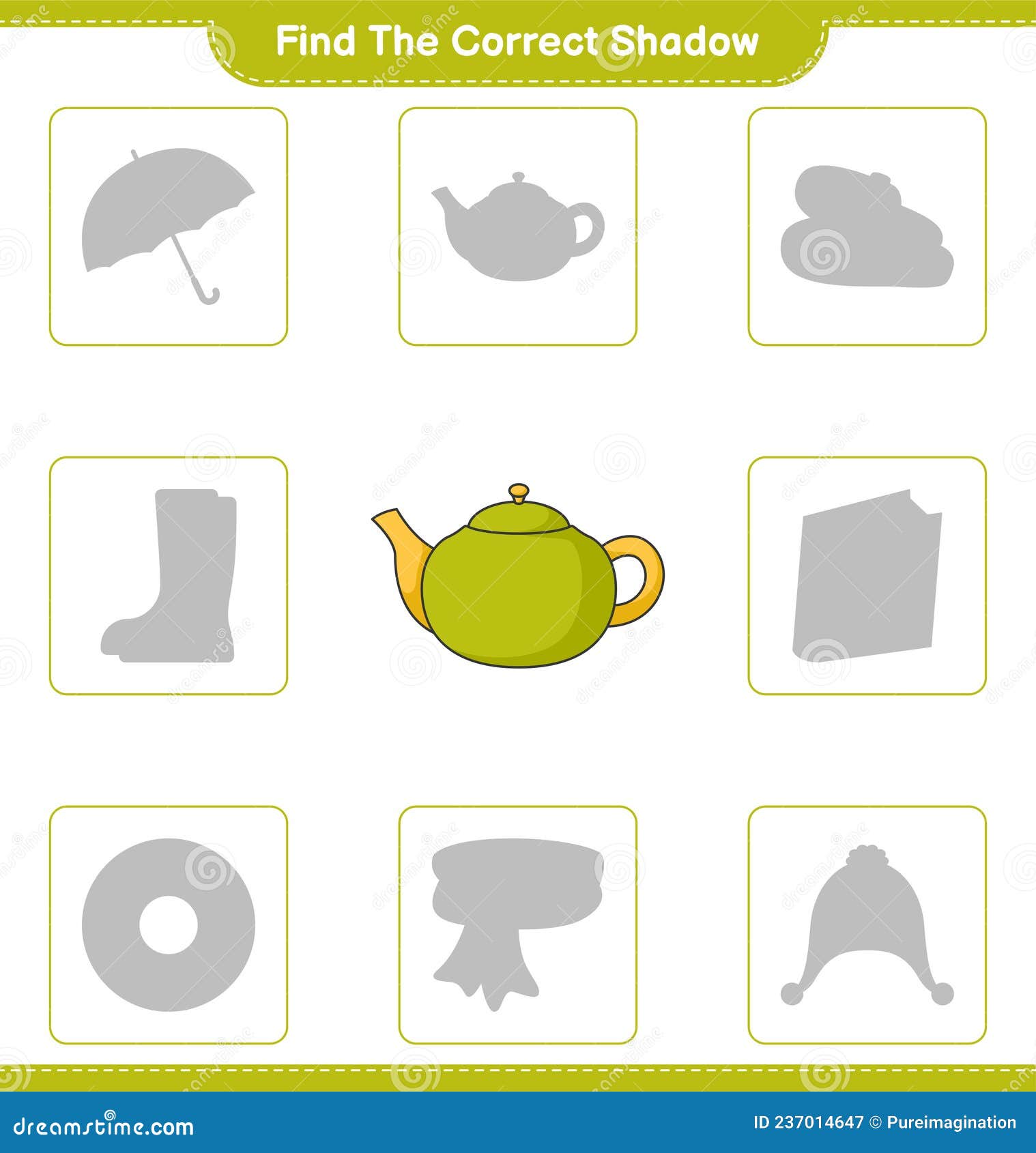Find the Correct Shadow. Find and Match the Correct Shadow of Teapot ...