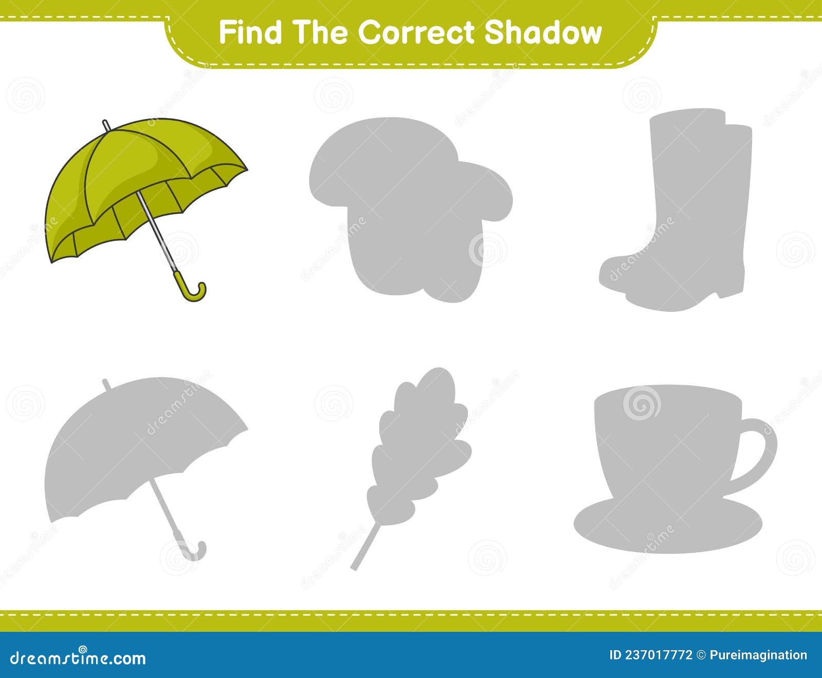 Find the Correct Shadow. Find and Match the Correct Shadow of Umbrella ...