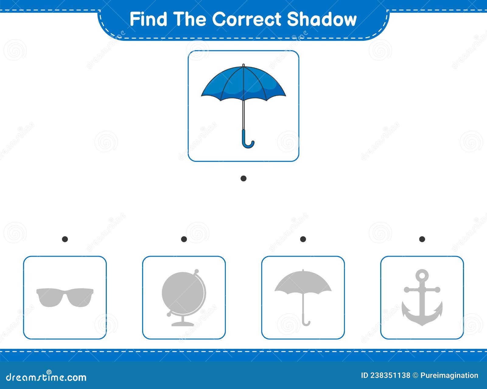 Find the Correct Shadow. Find and Match the Correct Shadow of Umbrella ...