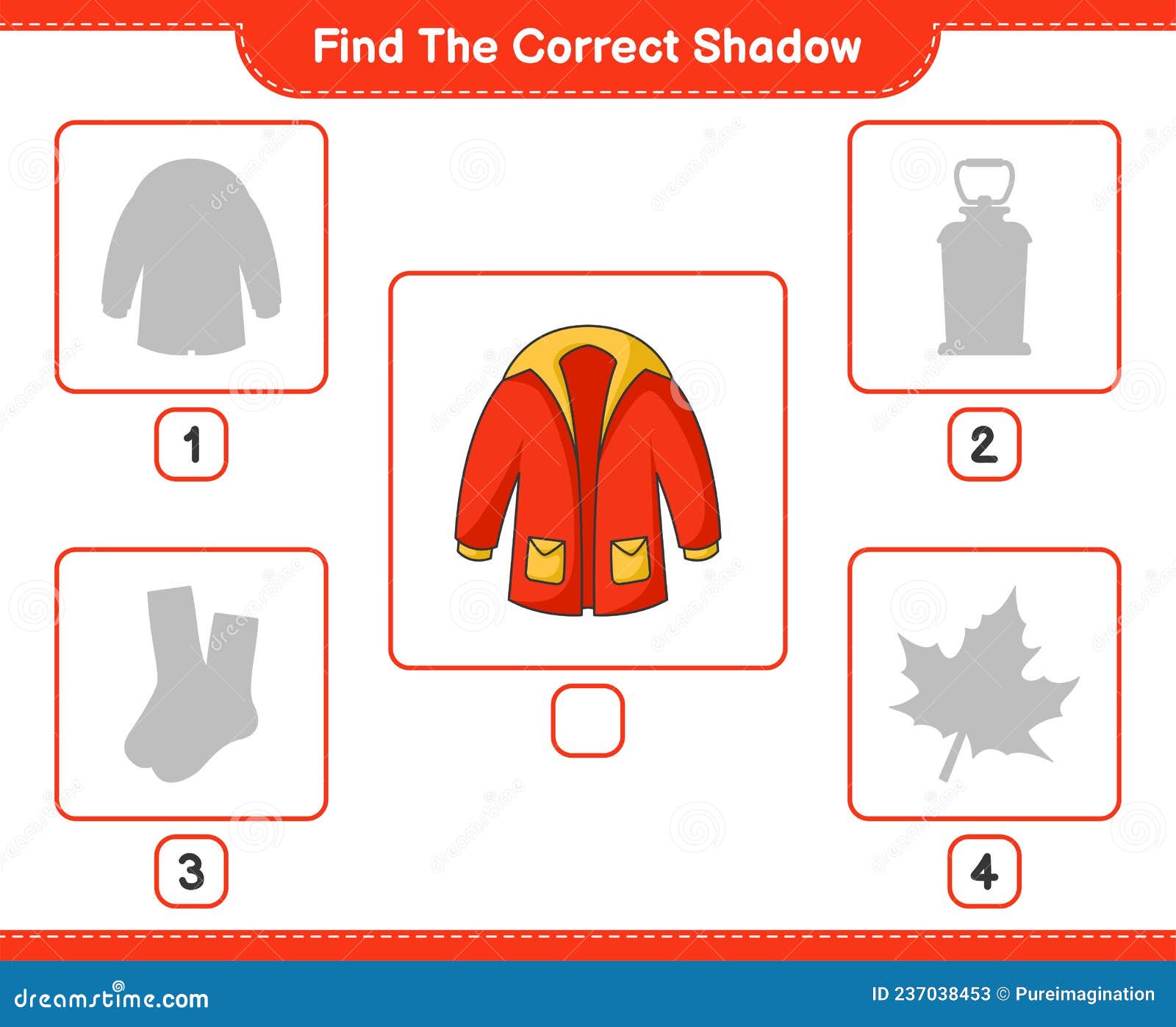 Find the Correct Shadow. Find and Match the Correct Shadow of Warm ...