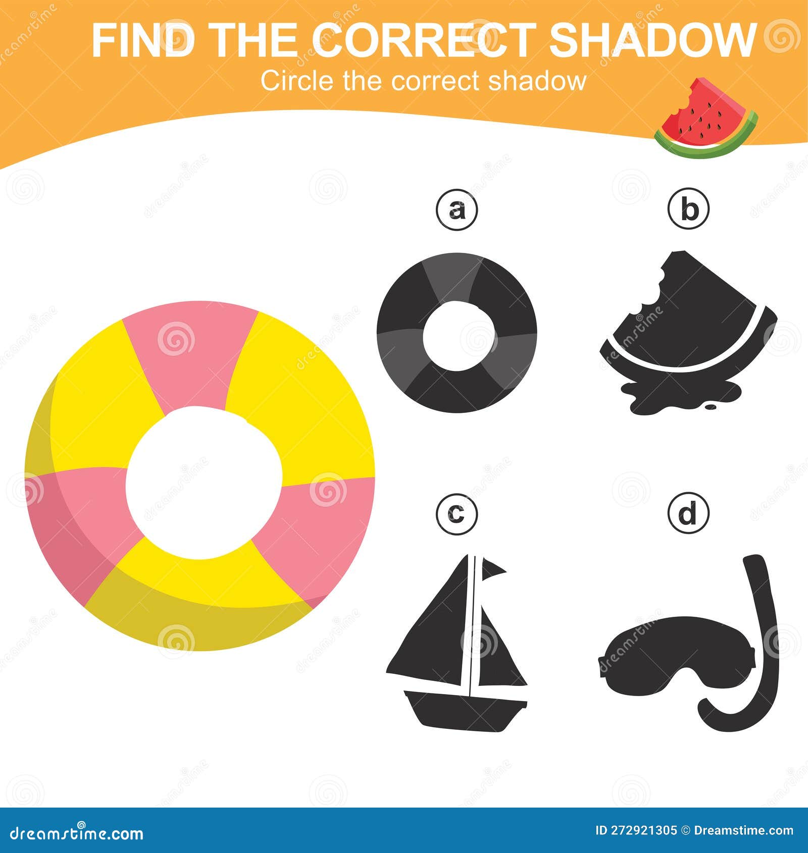 Matching Shadow Game Worksheet for Kids. Find the Correct Shadow of a ...