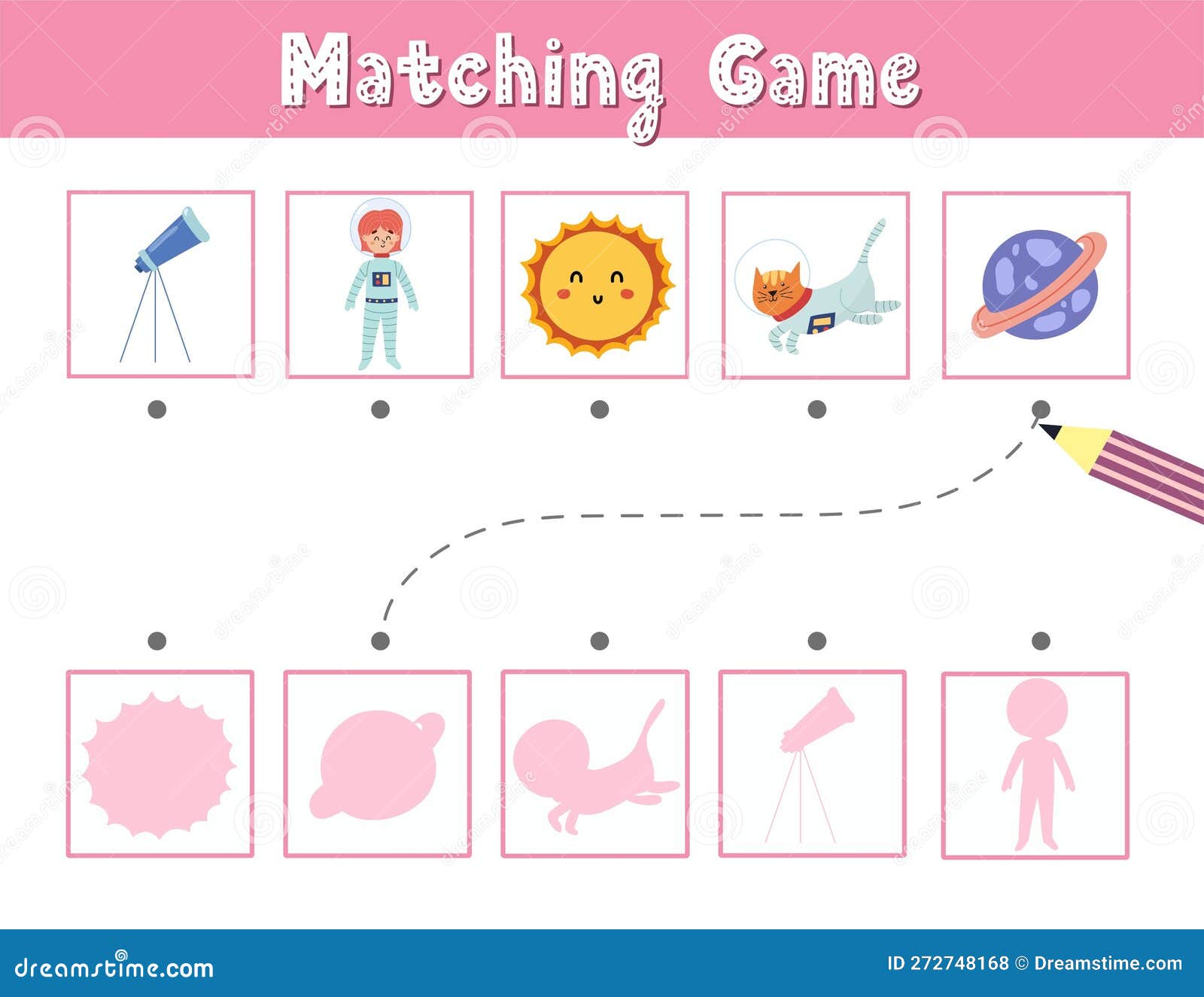 Find the Correct Shadow Matching Game with Cute Space Characters and ...