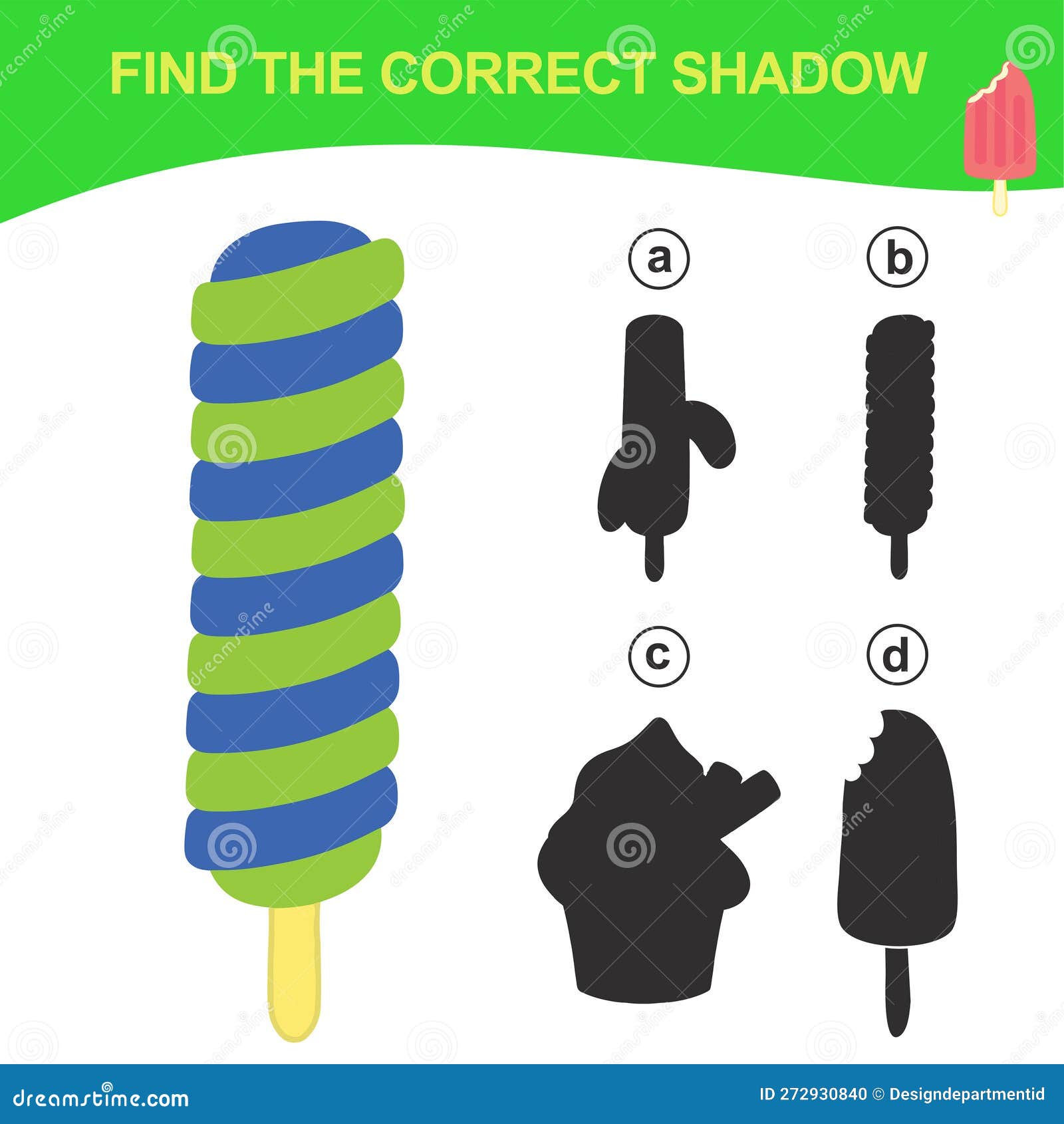 Educational Game Worksheet for Children Find the Correct Shadow ...