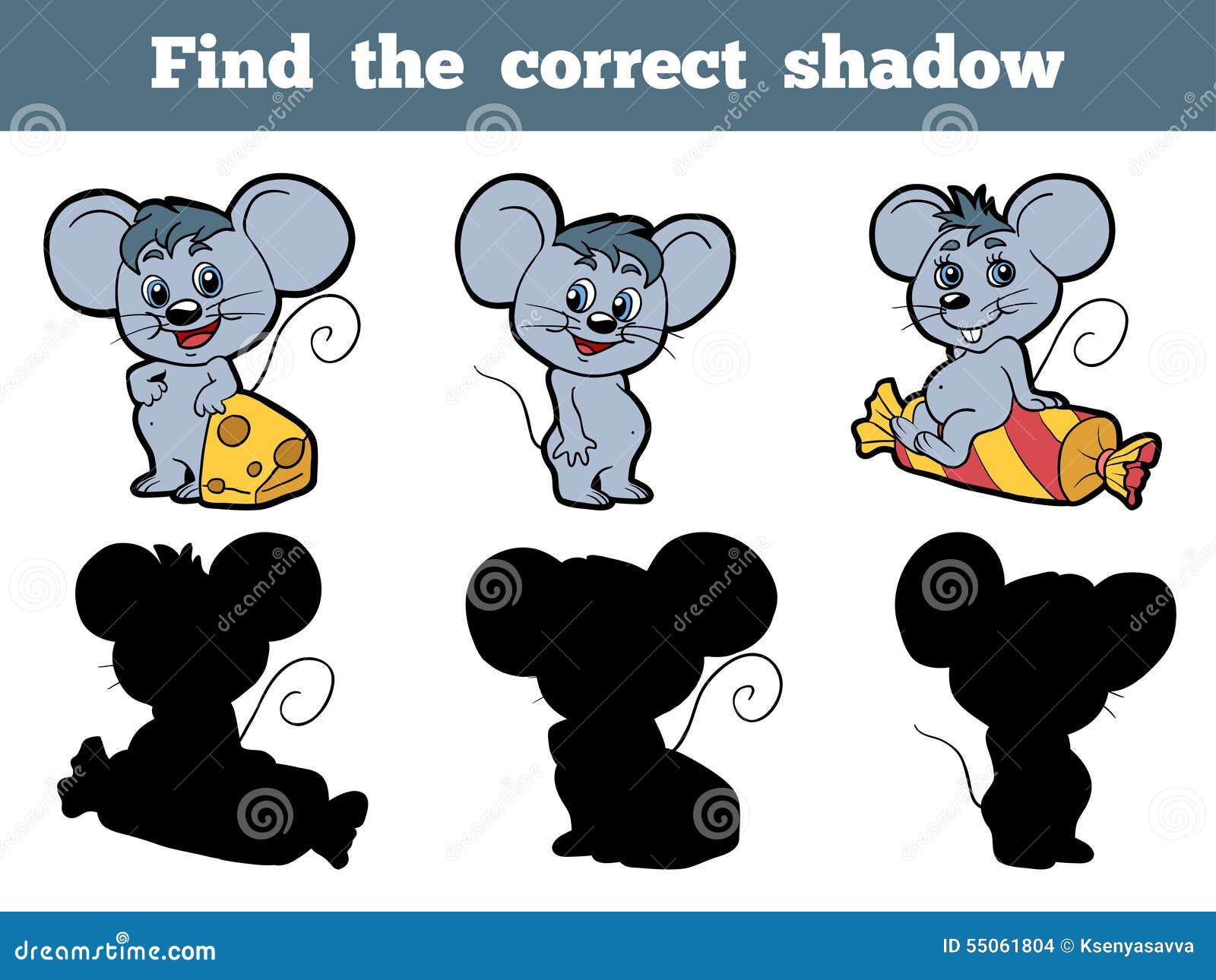 Find the Correct Shadow (mouse) Stock Vector - Illustration of drawing ...