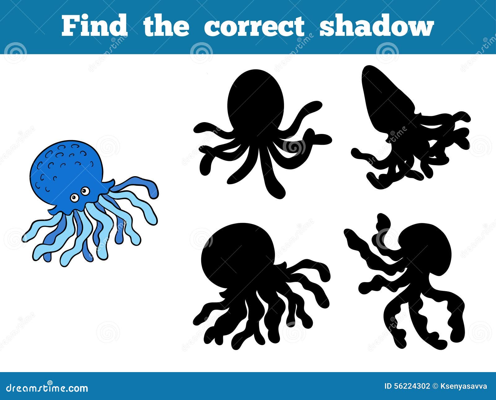 Find the Correct Shadow (octopus) Stock Vector - Illustration of ...