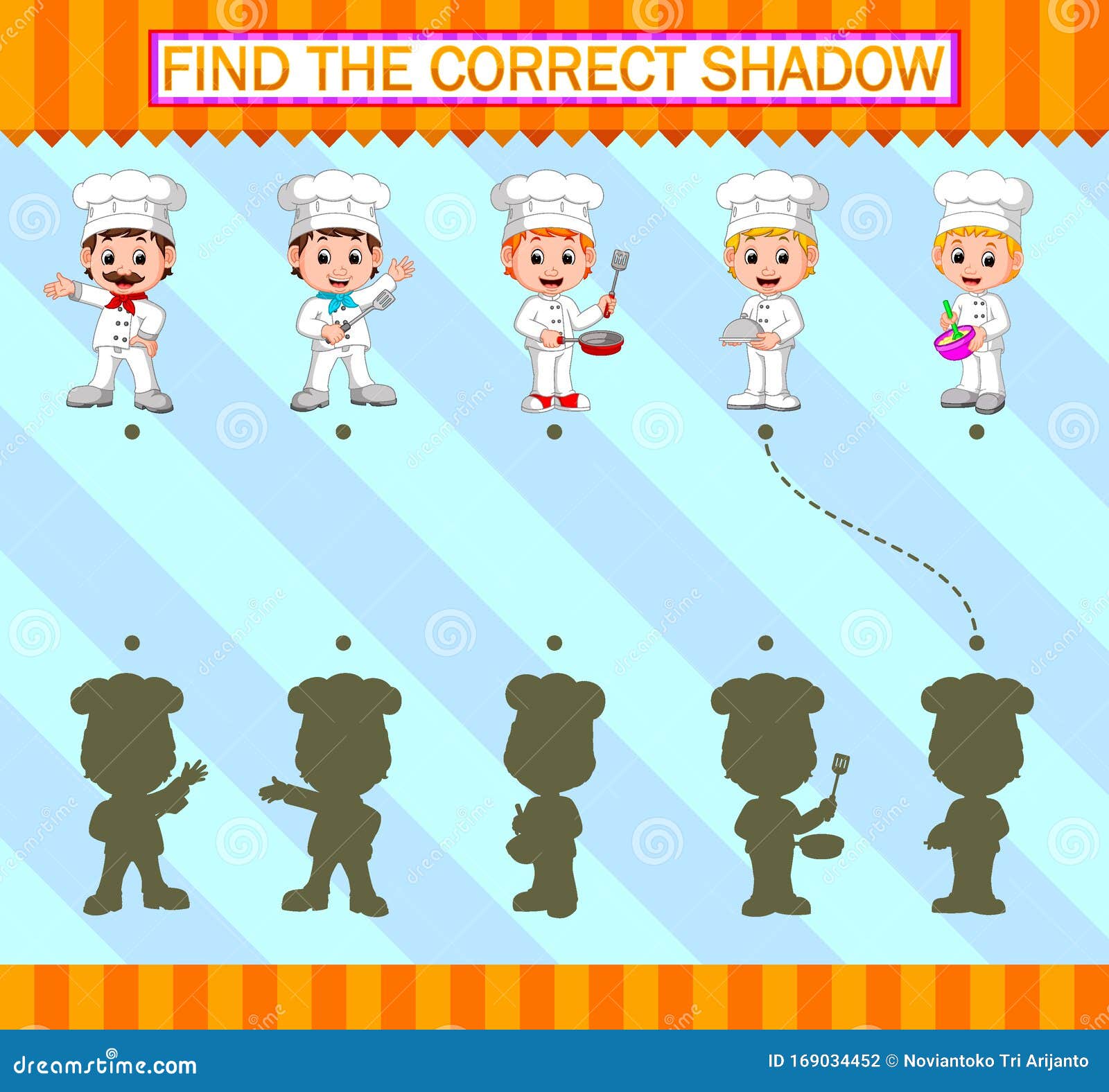 Find the Correct Shadow. Professional Chef Character Stock Vector ...